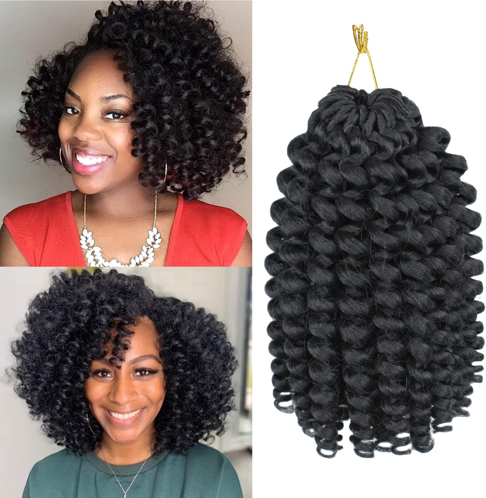 Amazon.com : 5 Packs 8 Inch Jumpy Wand Curl Crochet Hair Jamaican ...