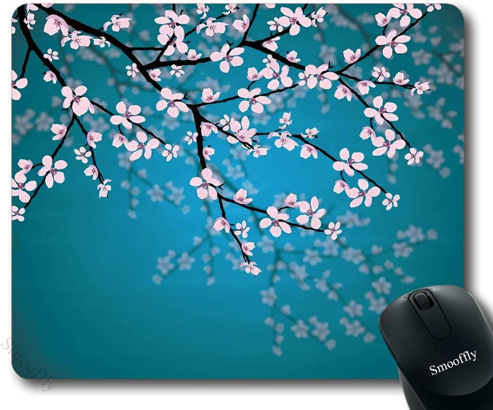 Amazon.com : Smooffly Sakura Mouse Pad,Leaves and Plants Ombre Spring ...