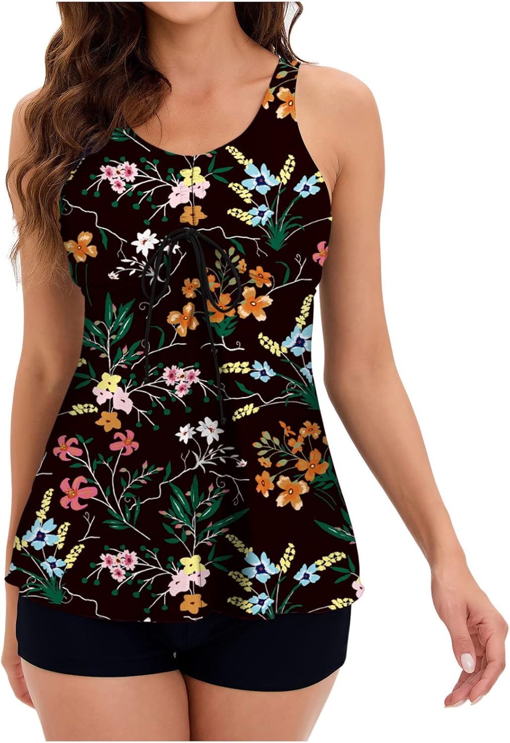 Amazon.com: Women's Tankini Sets Floral Swimsuits 2 Piece Bathing Suits ...