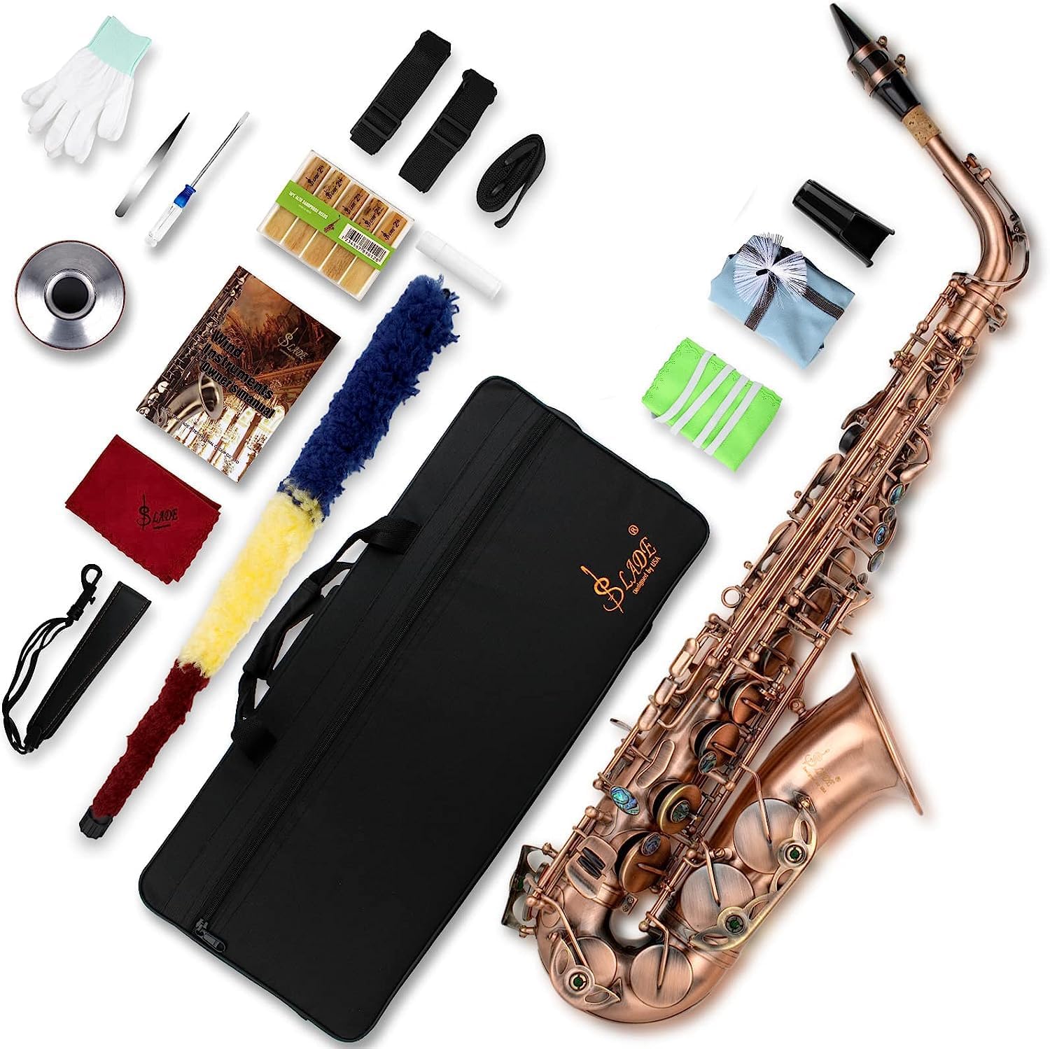 Amazon.com: SLADE Saxophone Eb Alto Saxophone for Beginner Students ...