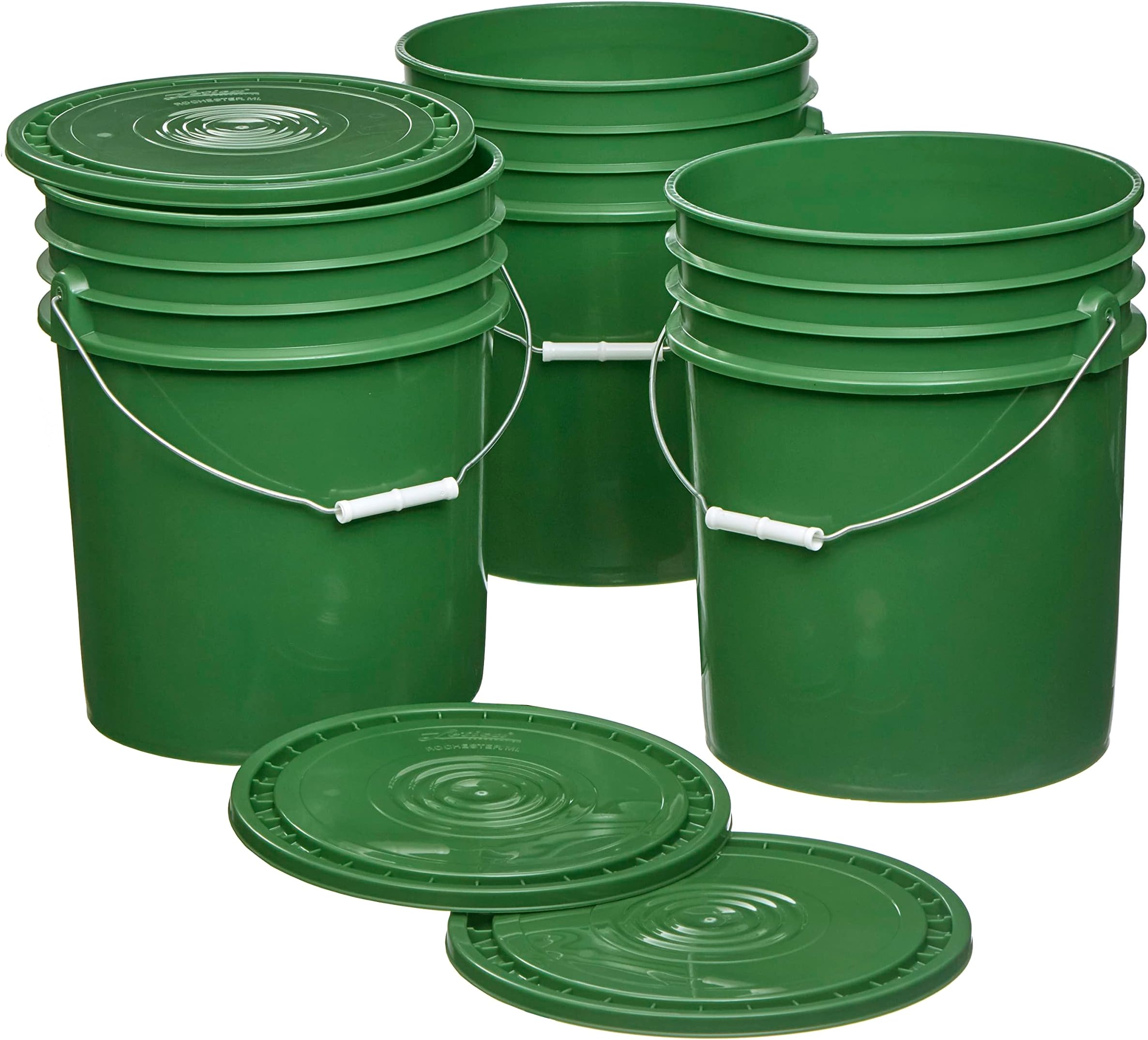 Amazon.com: Consolidated Plastics 5 Gallon Food Grade Buckets with Easy ...