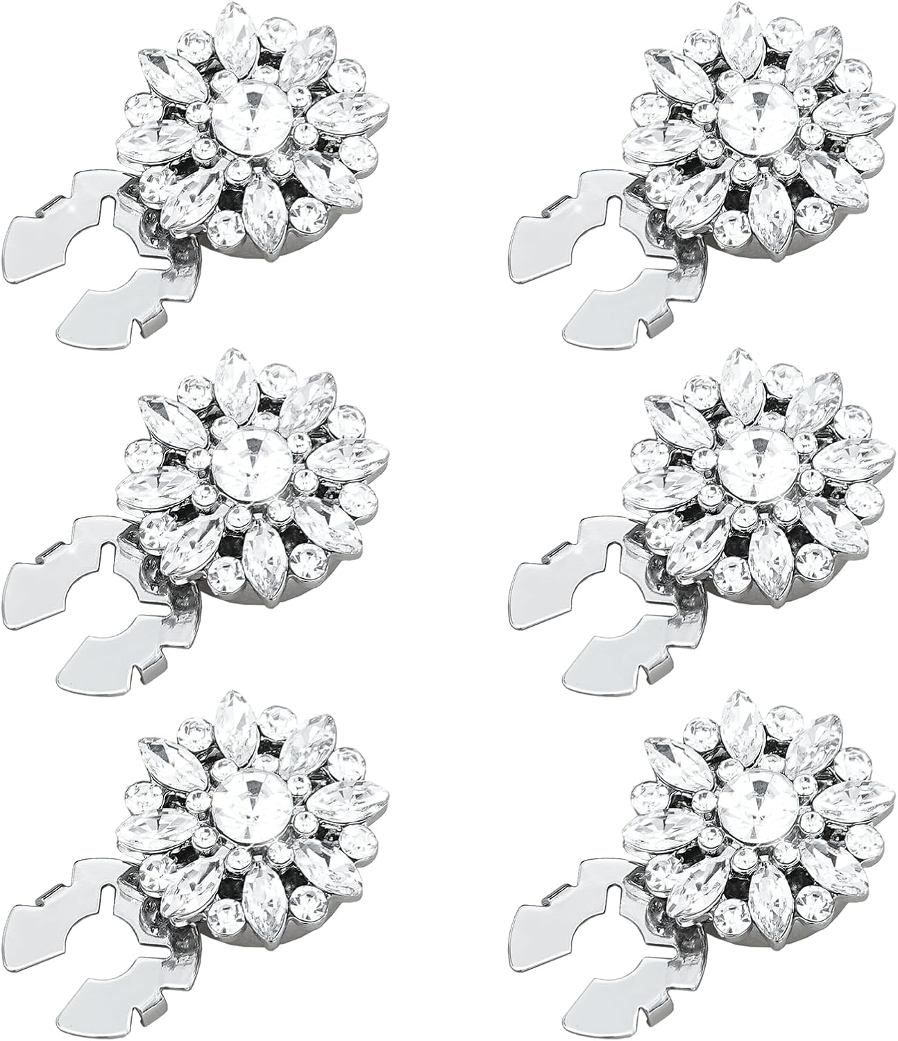 Amazon.com: Jerler 6 Pcs 19mm Sliver Rhinestone Button Covers Crystal ...