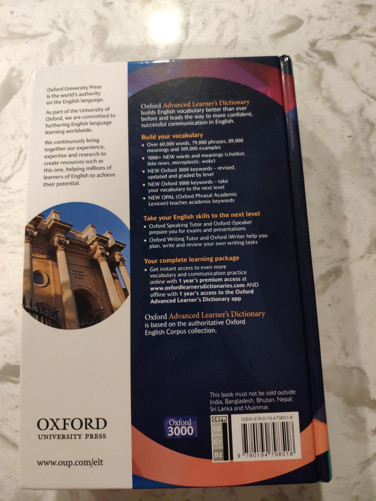 Oxford Advanced Learner's Dictionary Hardback (with 1 year's access to ...