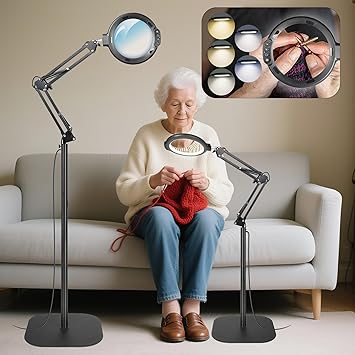 Amazon.com: 12X Large Floor Magnifying Glass with Light and Stand, 3-in ...