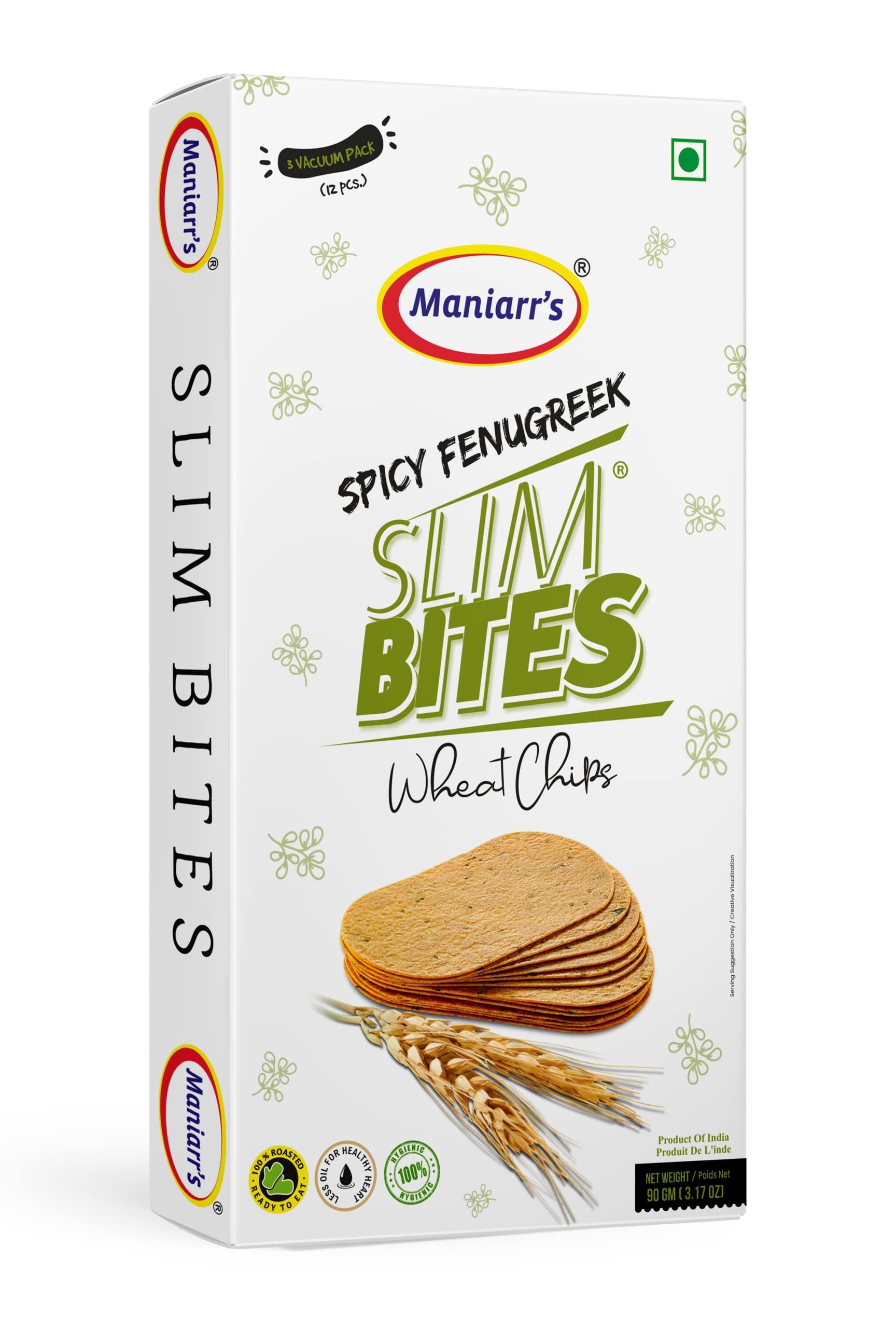 Maniarrs Methi Thepla Flavor Slim Bite Wheat Chips Made Natural ...