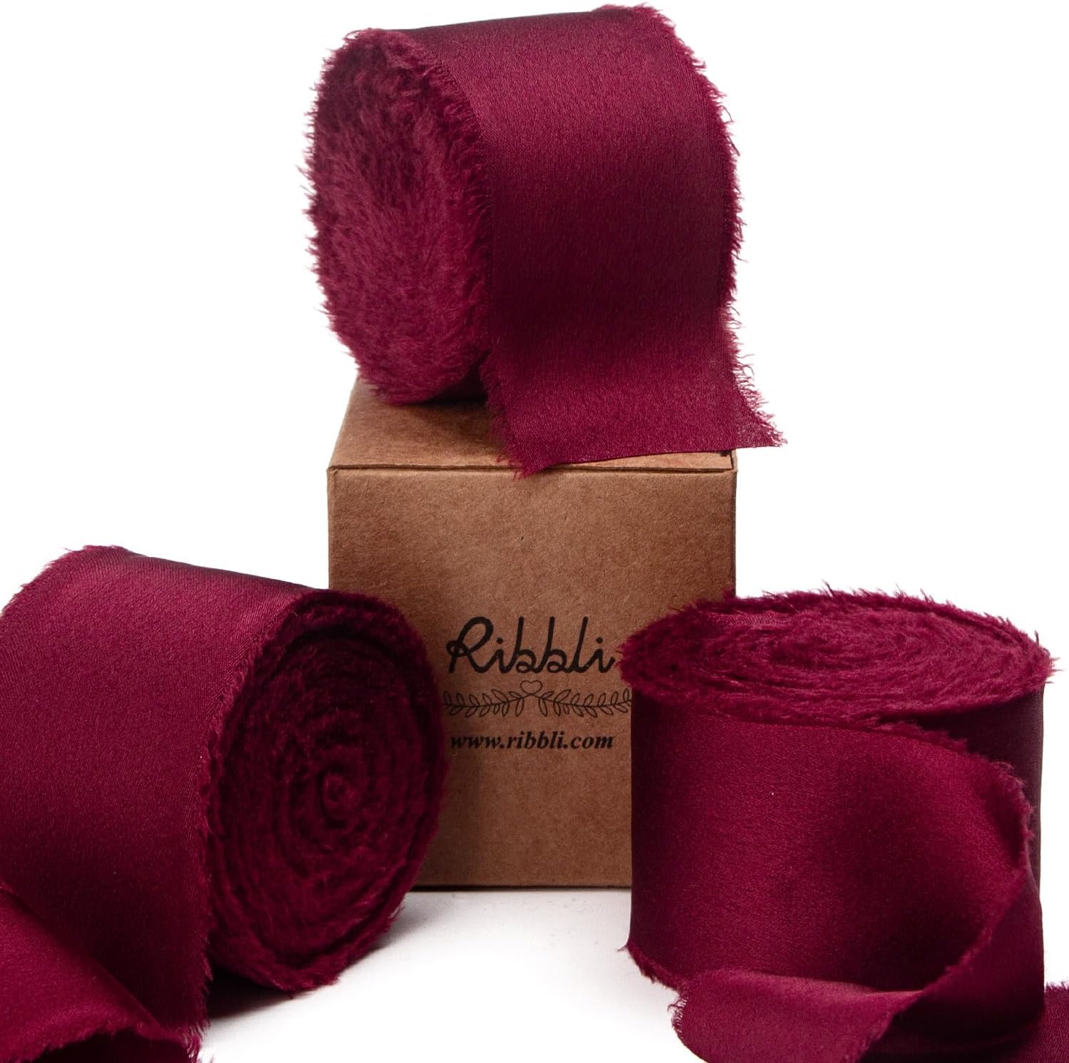 Amazon.com: Ribbli Burgundy Silk Satin Ribbon 1.5 Inch x 30 Yard ...