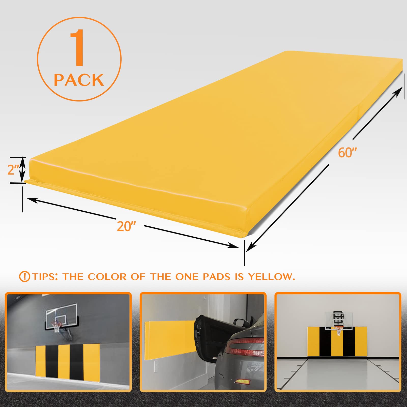 PROGOAL 2" Thick Foam Protection Wall Pad?Gym Basketball-Court ...