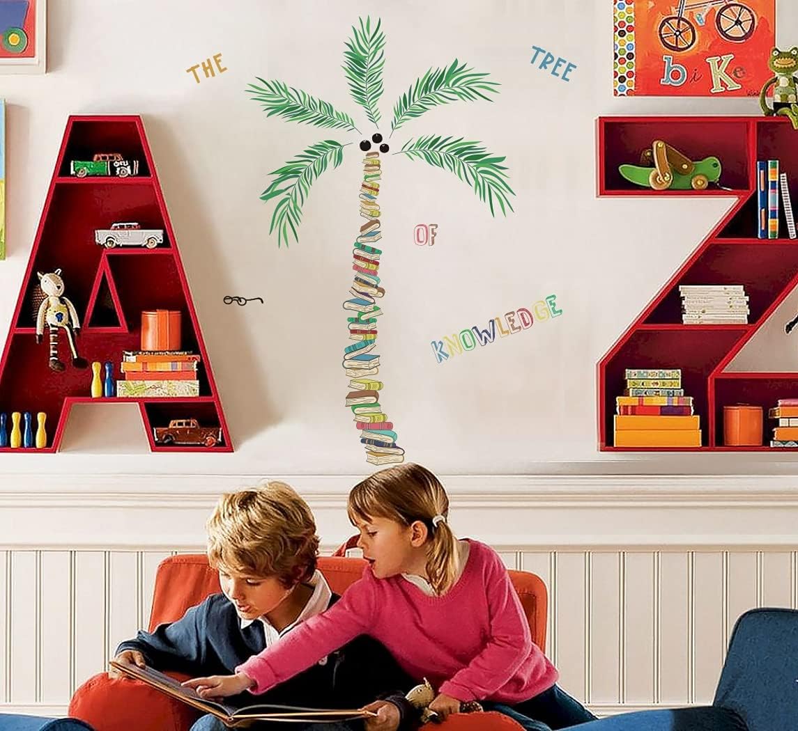 TOARTi Tree of Reading Wall Stickers,The Tree of Knowledge Wall Decal ...