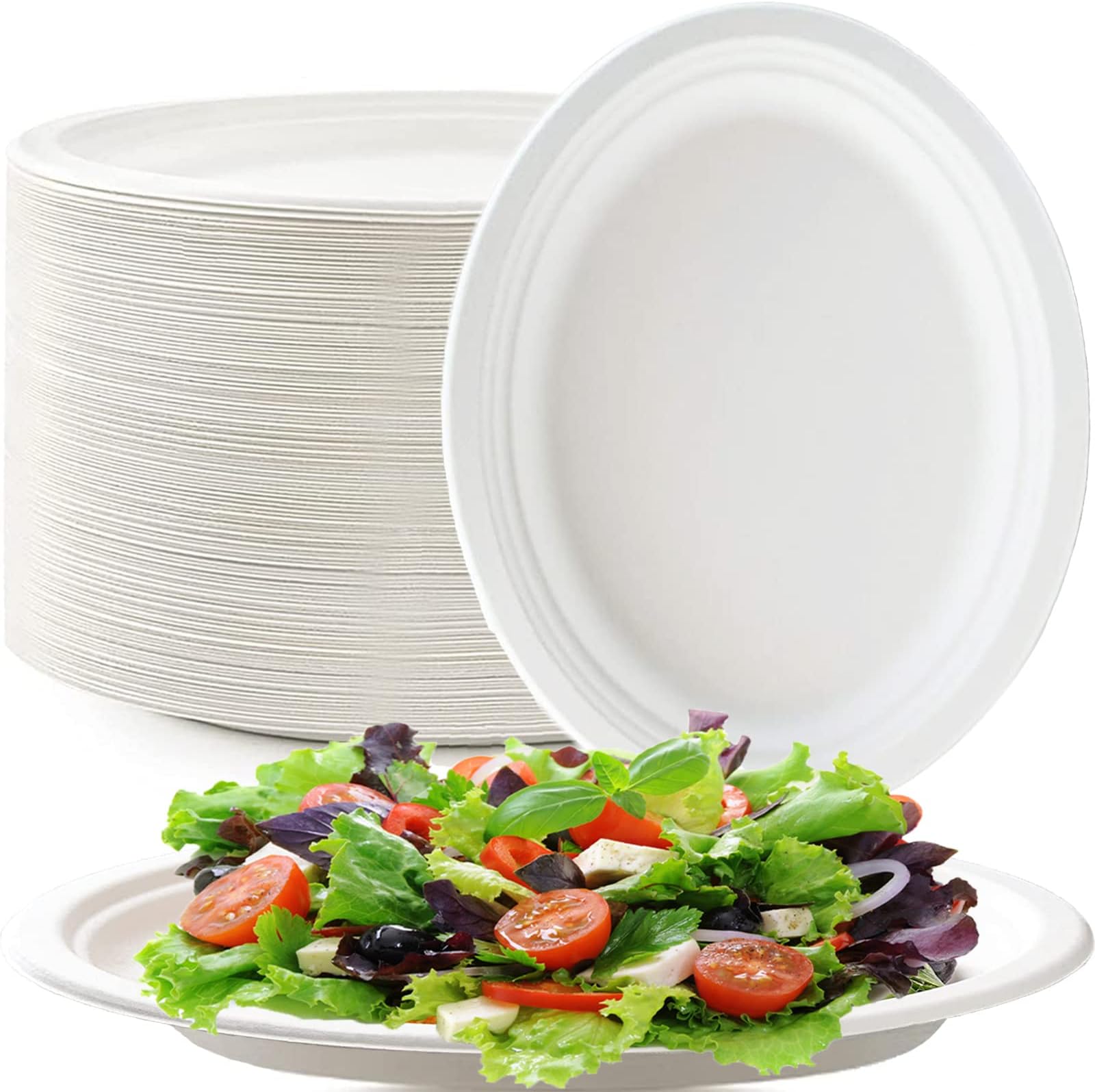 Amazon.com: NDSWKR 100 PCS Compostable Oval Paper Plates, 12.5 Inch ...
