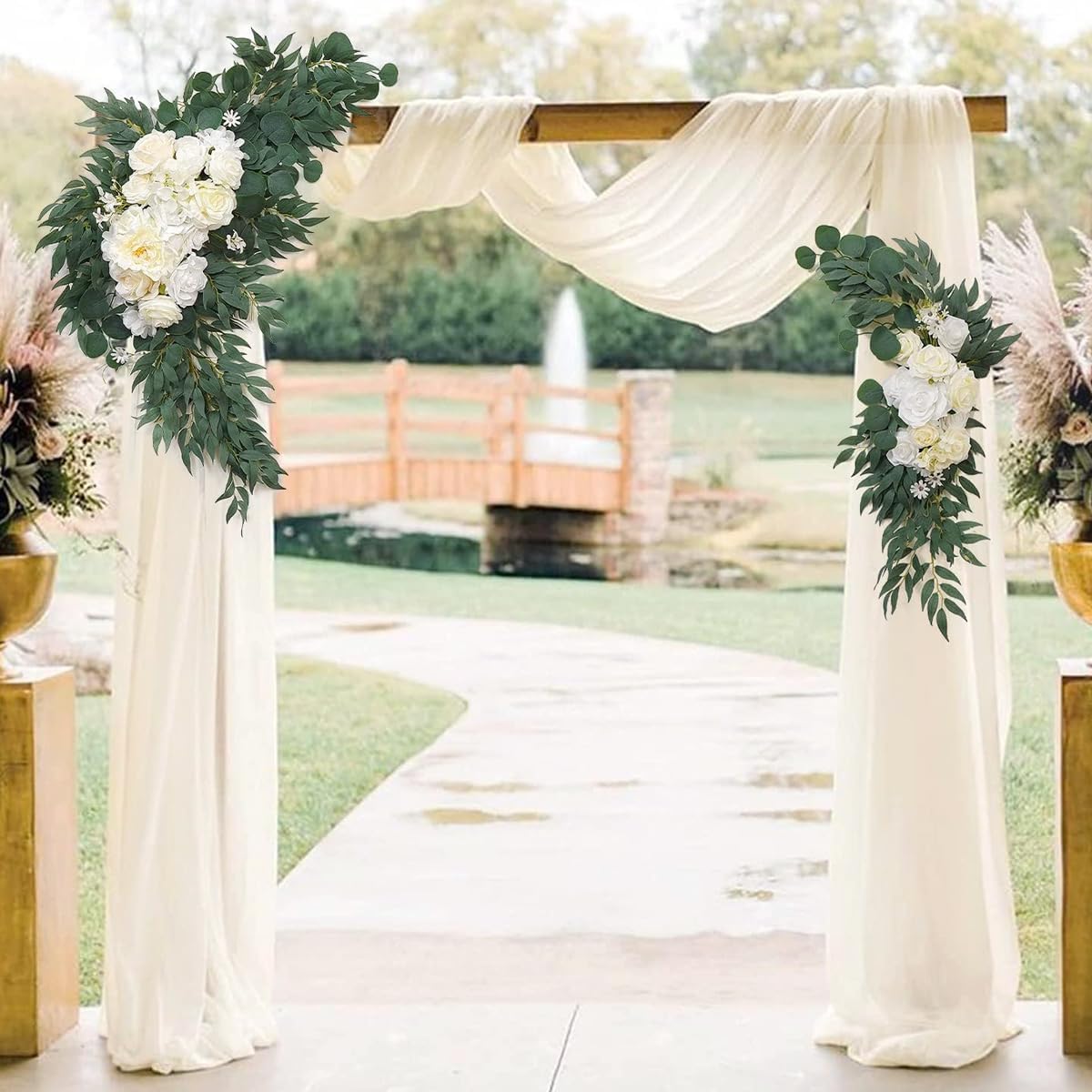 Amazon.com : Wedding Arch Draping Fabric,63" x 32Ft Wedding Arch Drapes ...
