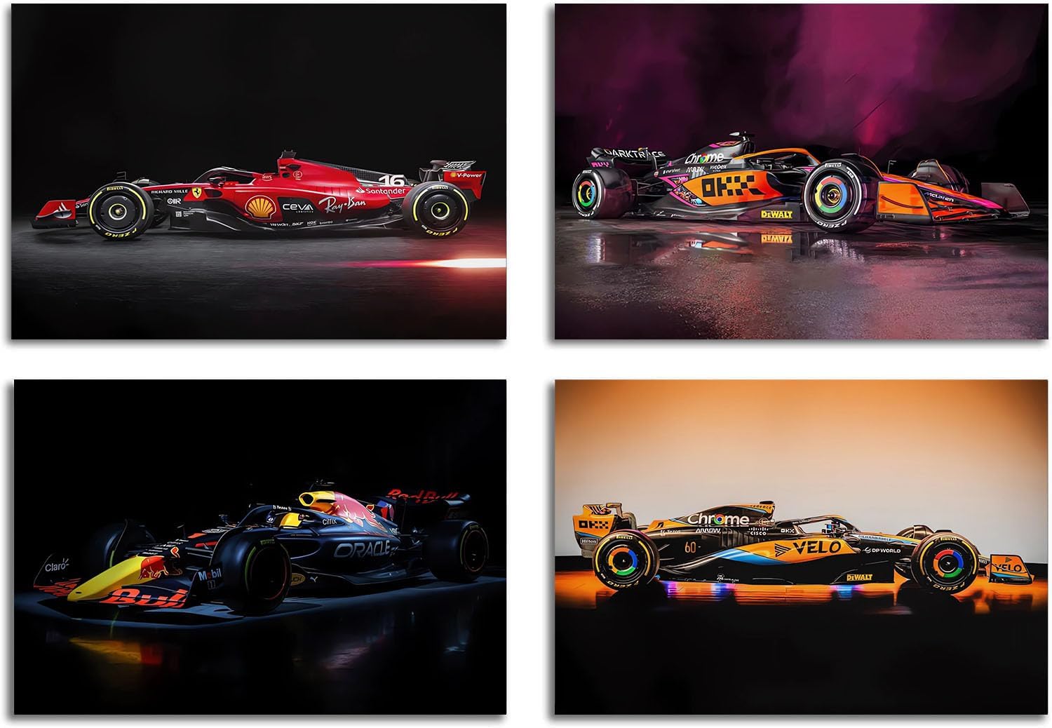 Amazon.com: Formula 1 Racing Car Wall Art - McLaren Ferrari Racing Car ...