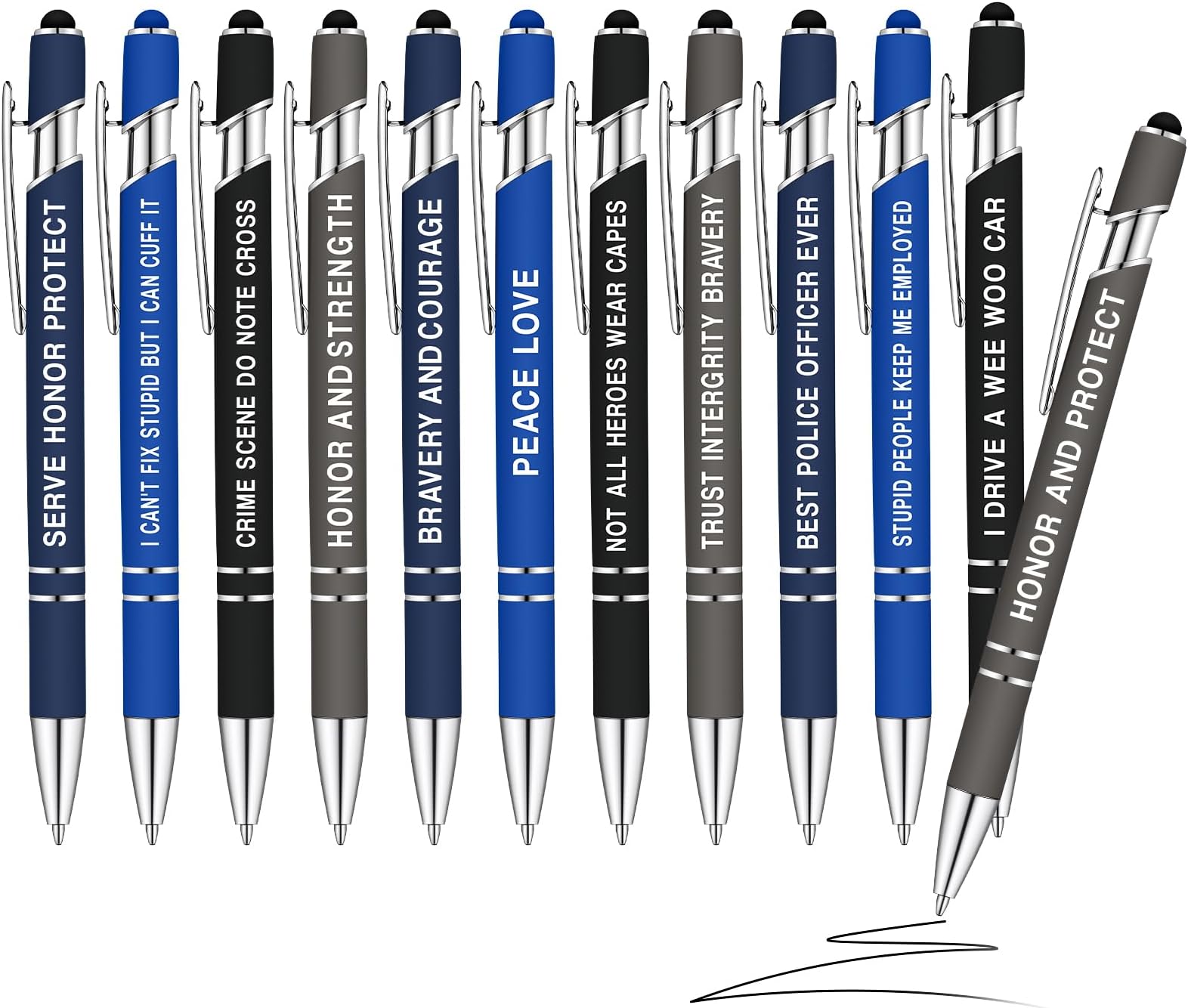 Amazon.com: Sayglossy 12 Pcs Police Ballpoint Pens Inspirational Police ...