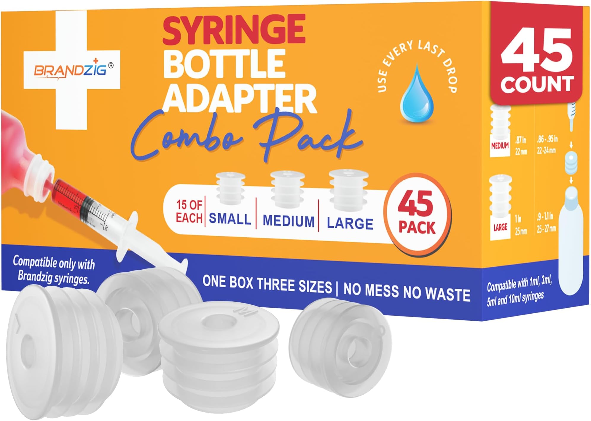 Amazon.com: Medicine Bottle Syringe Adapter For Oral Dispensers 45 ...