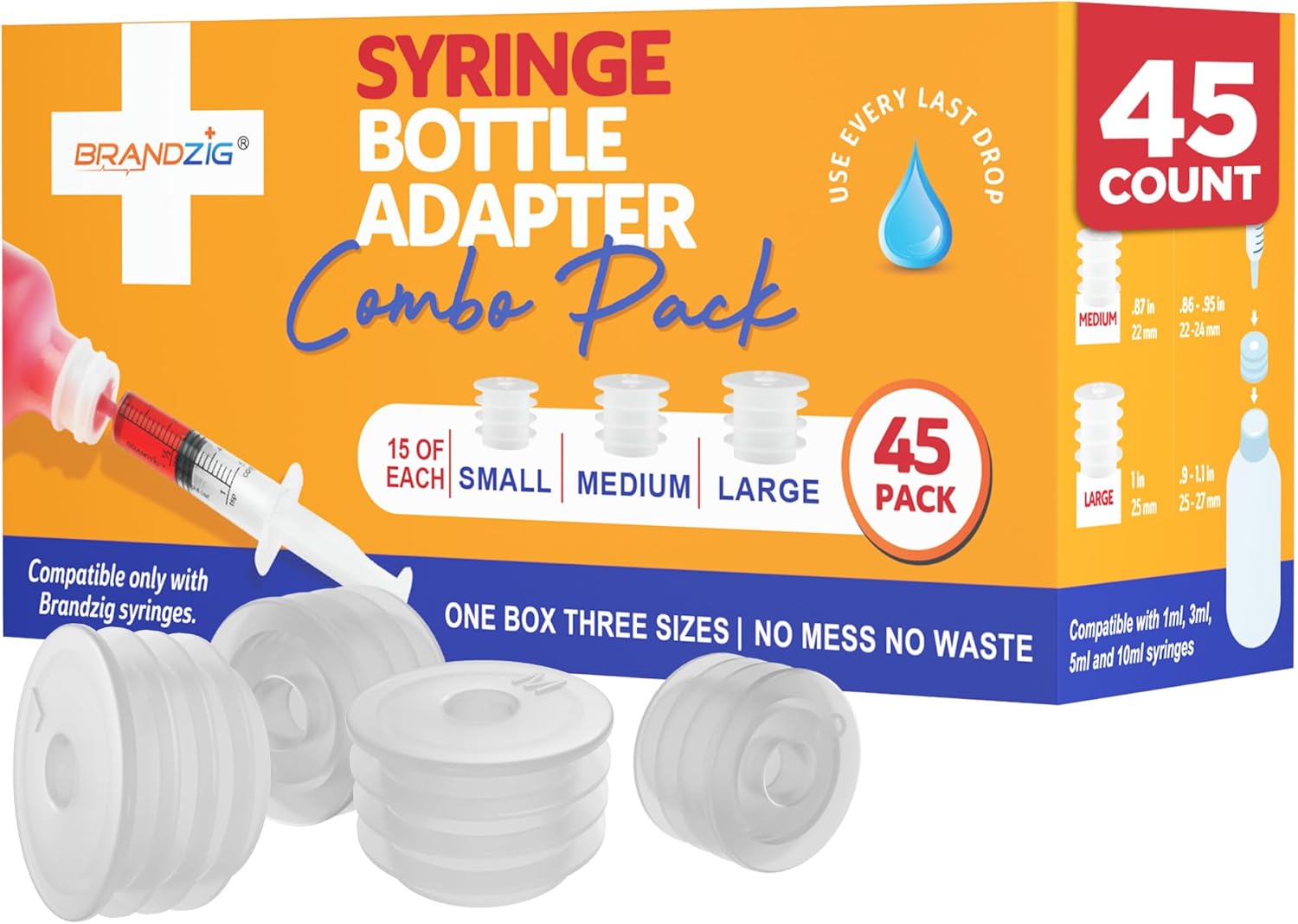 Amazon.com: Medicine Bottle Syringe Adapter For Oral Dispensers 45 ...