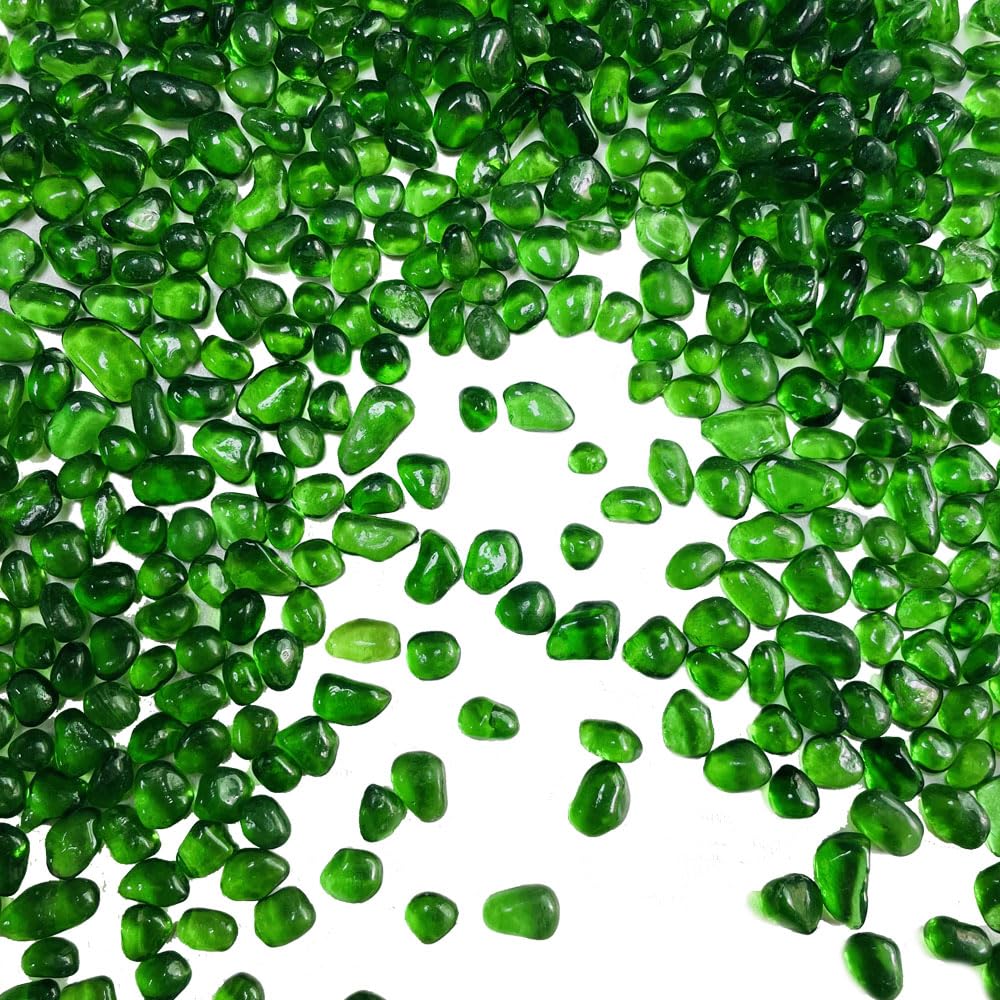 Amazon.com: Green Glass Stones, 0.85LB/385g Aquarium Gravel Rocks ...
