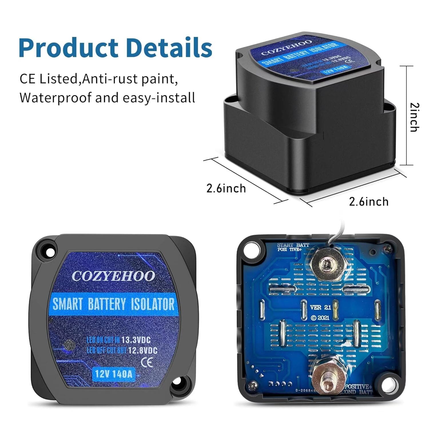 Snapklik.com : COZYEHOO 12V 140Amp Dual Battery Isolator SwitchVoltage ...