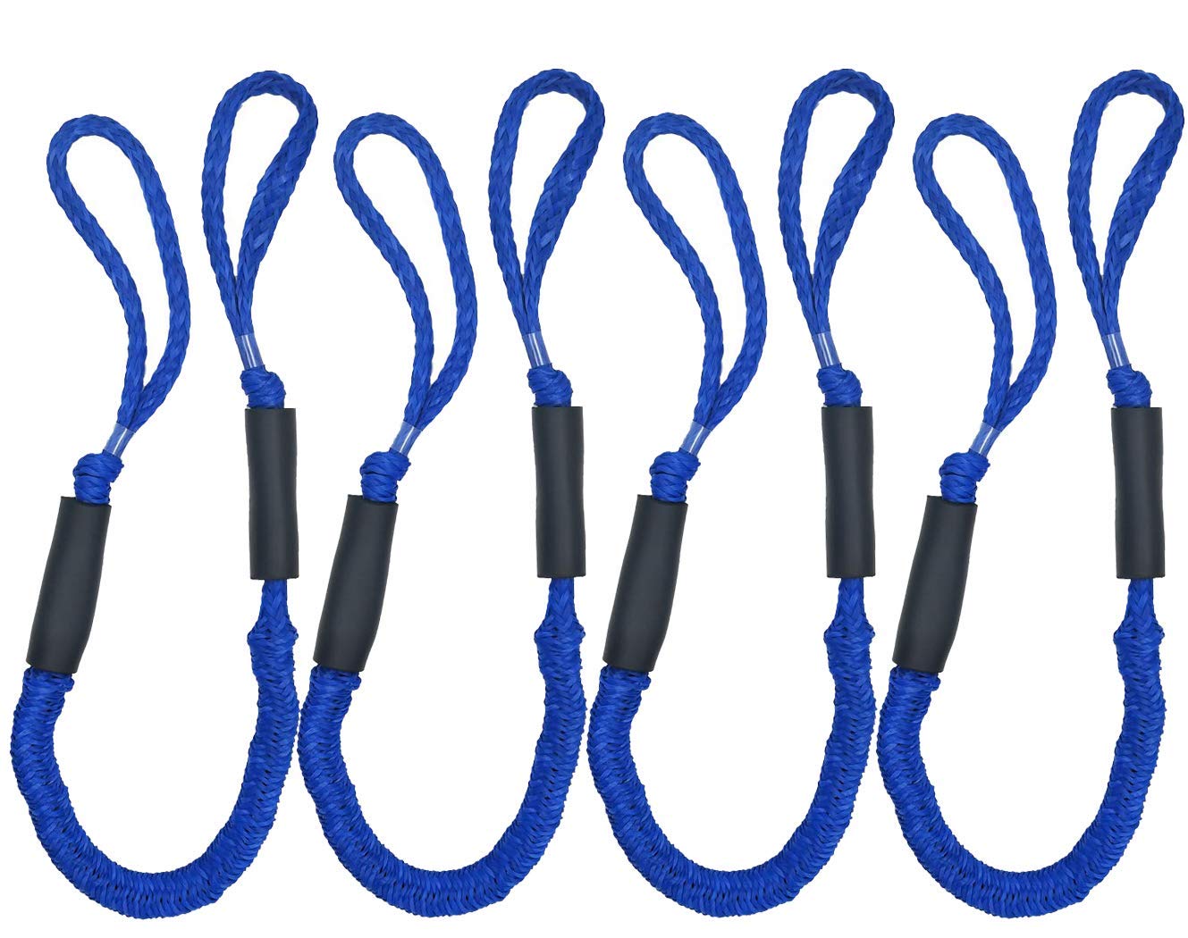 Buy Bungee Dockline Boat Mooring Rope Stretch Dock Tie 4 Feet 4 Pack ...