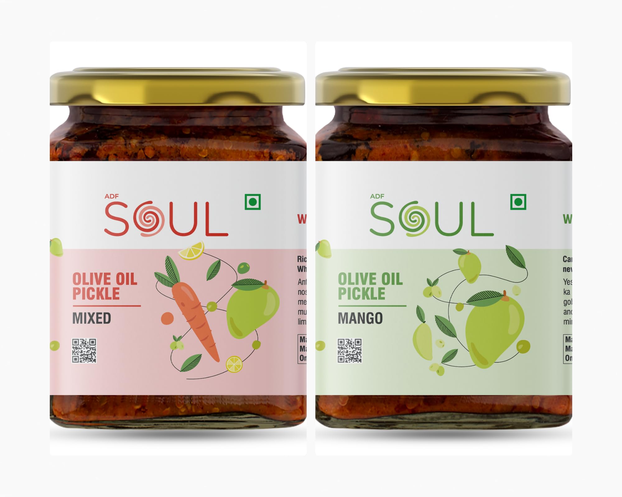 ADF Soul Pickle Combo Pack Of 2 Mango Pickle 265 Gm And Mix Pickle 275 ...
