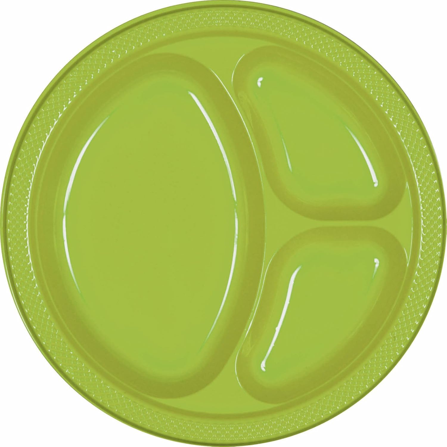 Amazon.com: Amscan Kiwi Plastic Divided Banquet Dinner Plates (20 ...