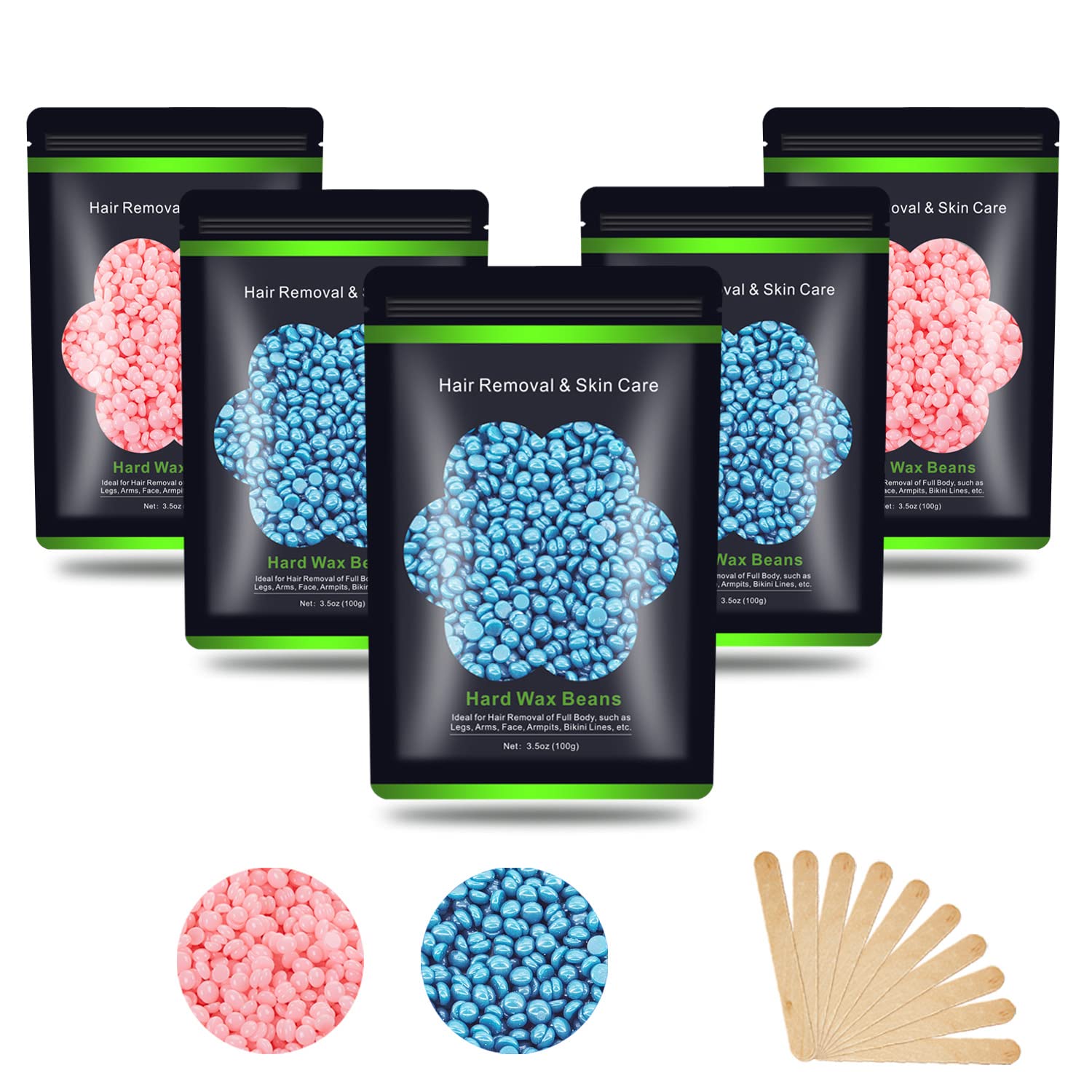 Amazon.com : Auperwel Hard Wax Beans 17.5Oz 1.1lb, Hair Removal Wax Beads Body Brazilian Pearl ...