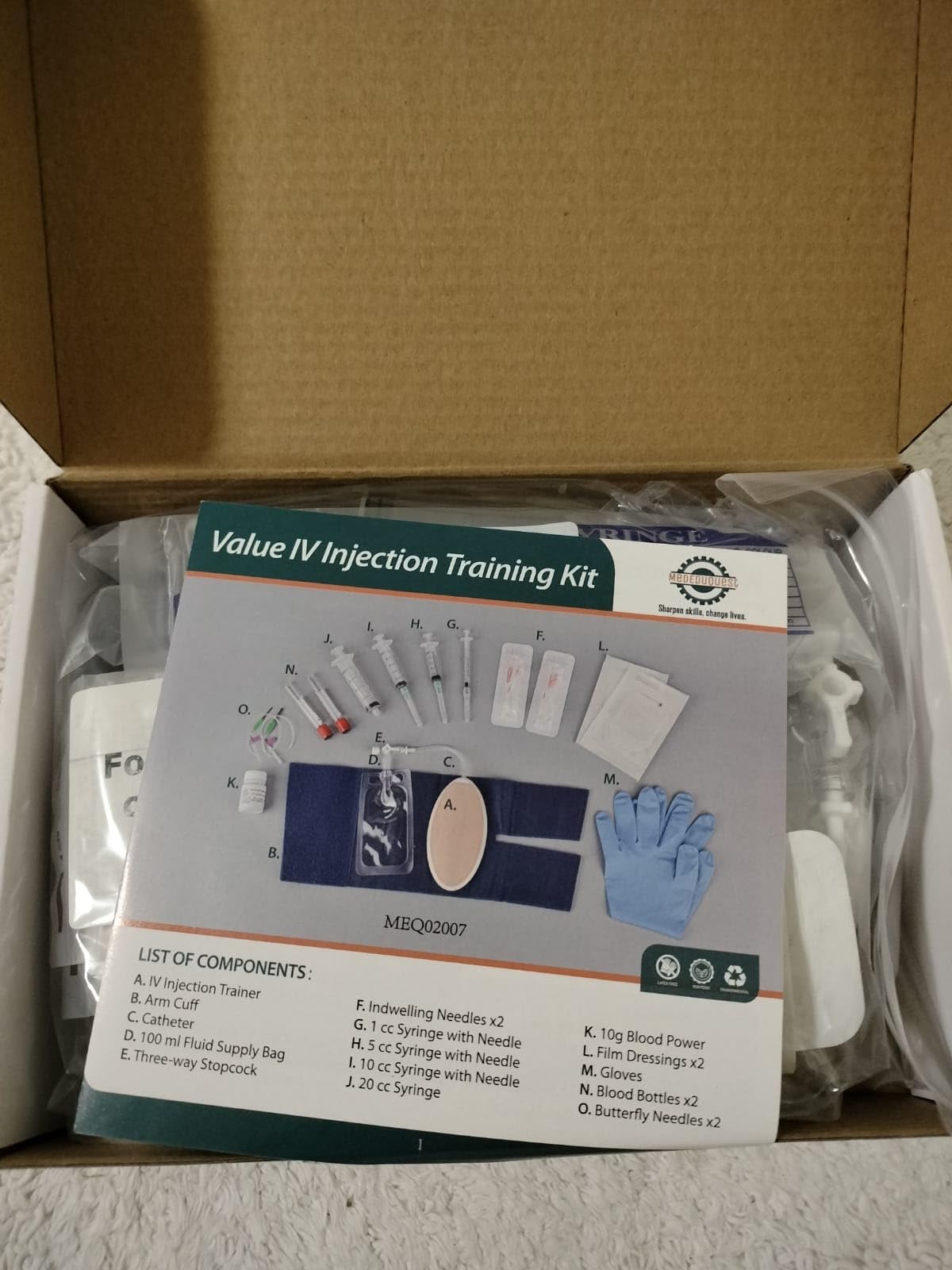 MedEduQuest IV Insertion Practice Kit for Nursing Students, IV Start ...