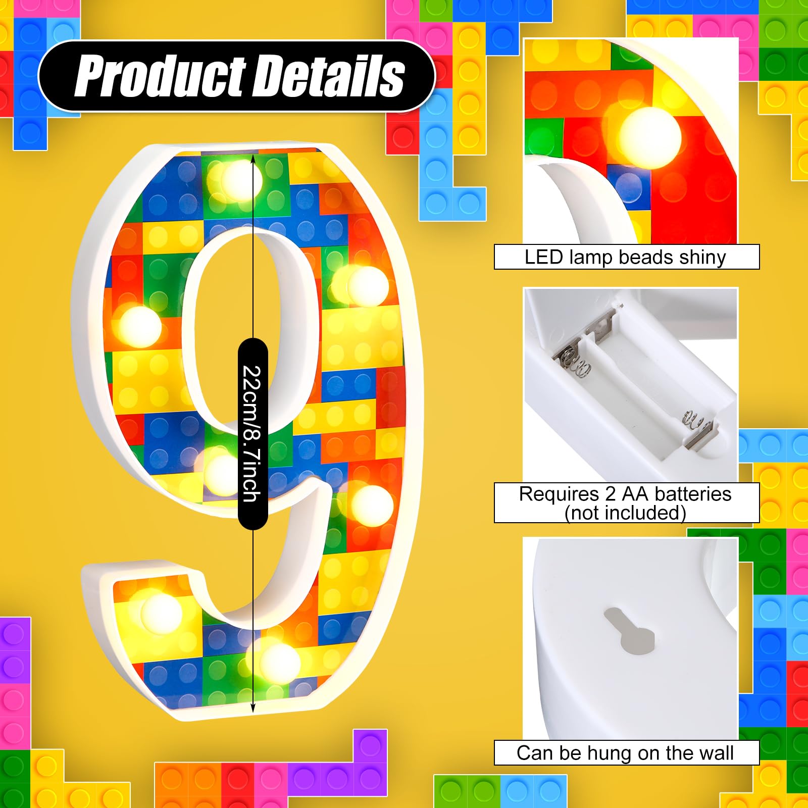 Snapklik.com : Baquler Building Block Light Up Number Birthday ...