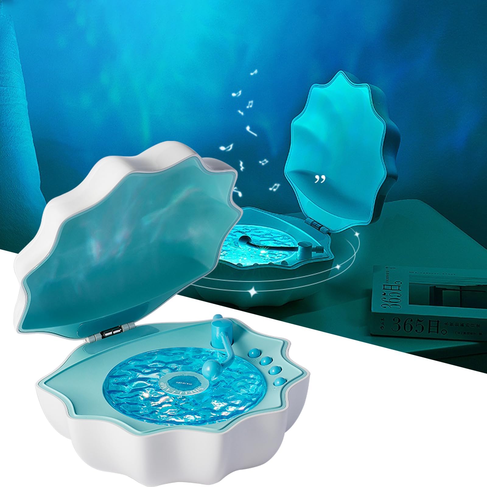 Amazon.com: MACADAM Shell Speaker with Northern Lights Projector, Waves ...