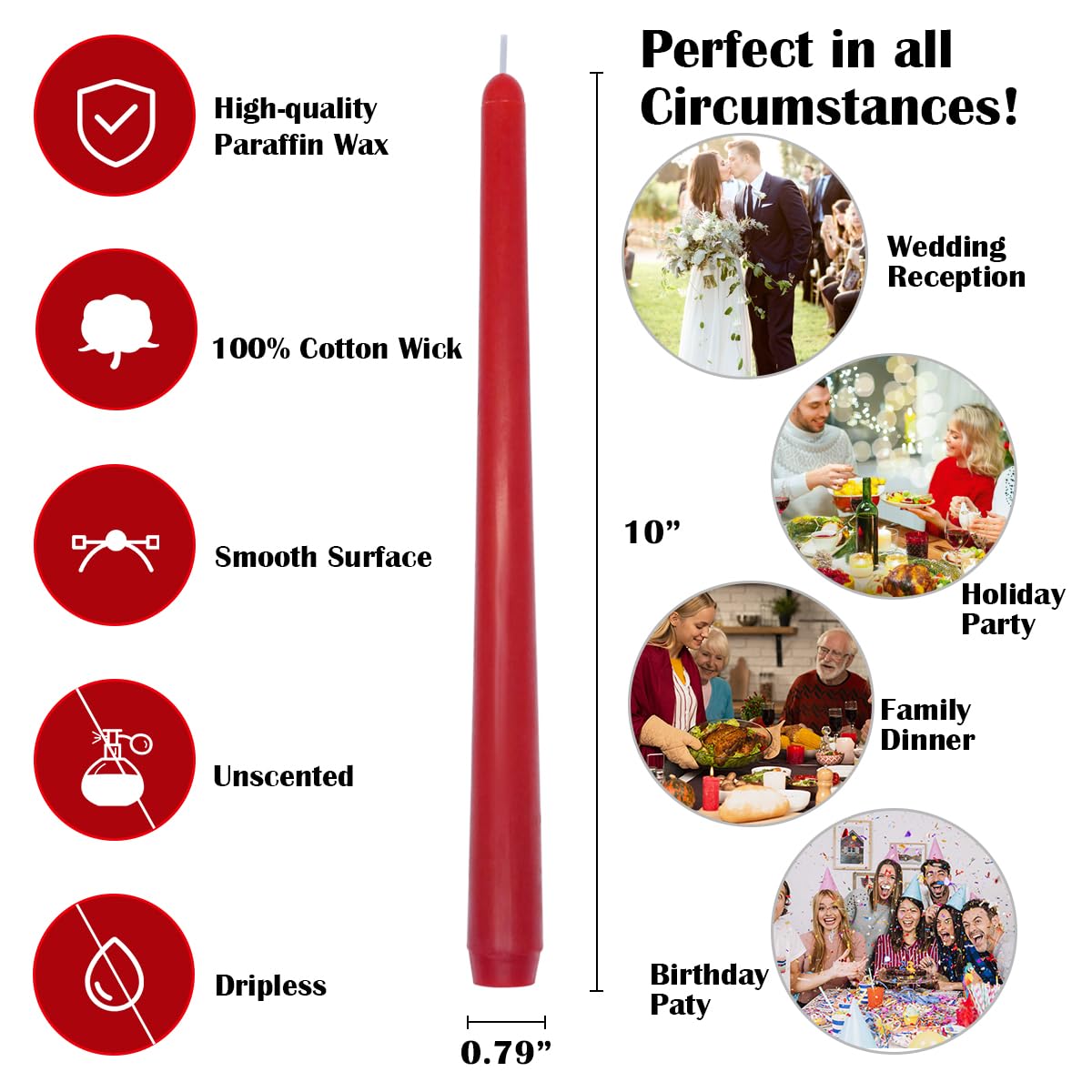 Snapklik.com : Red And Green Mix Colored 10 Inch Taper Candles ...