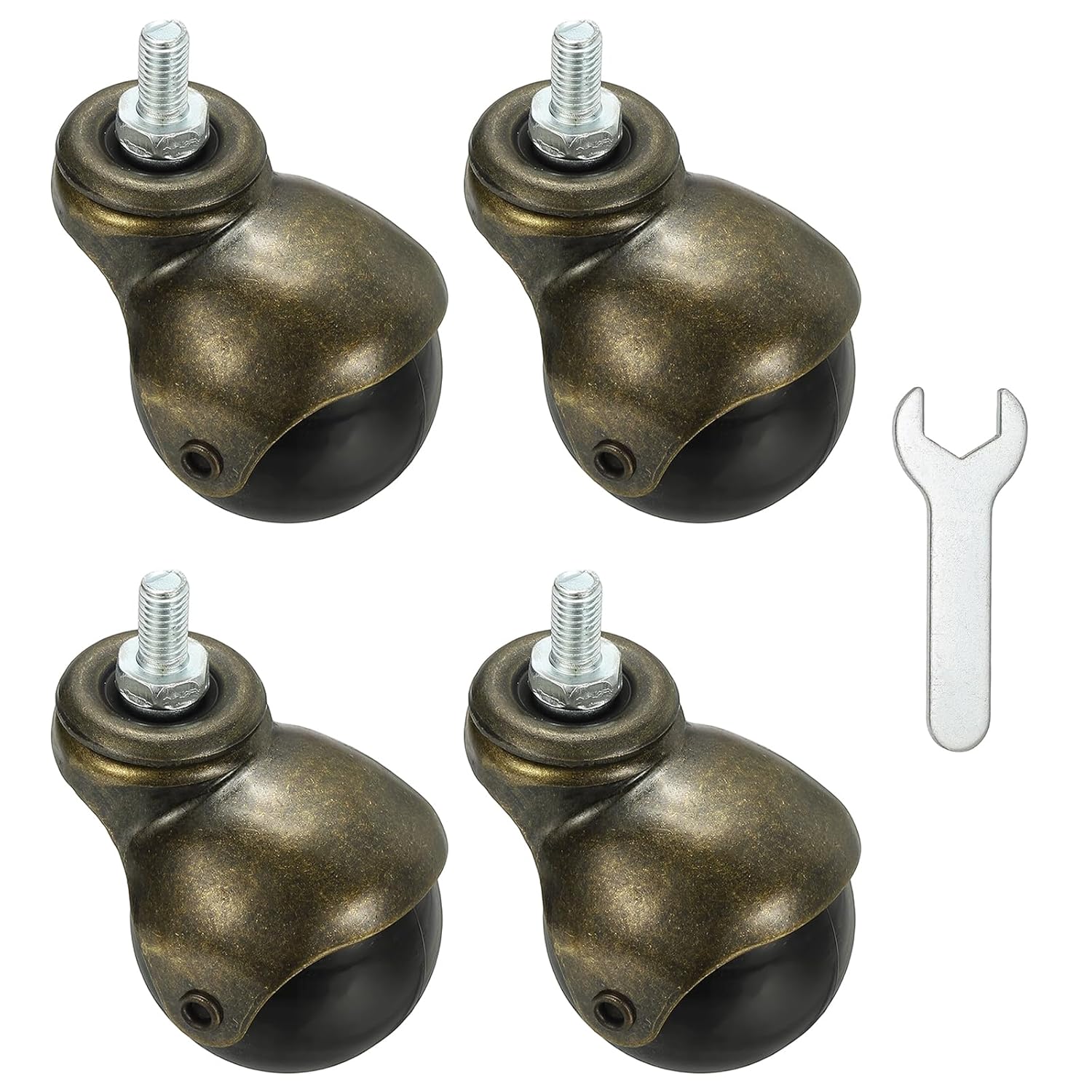 PATIKIL 2" Ball Caster Wheels, 4 Pcs Threaded Stem Caster 360 Degree ...