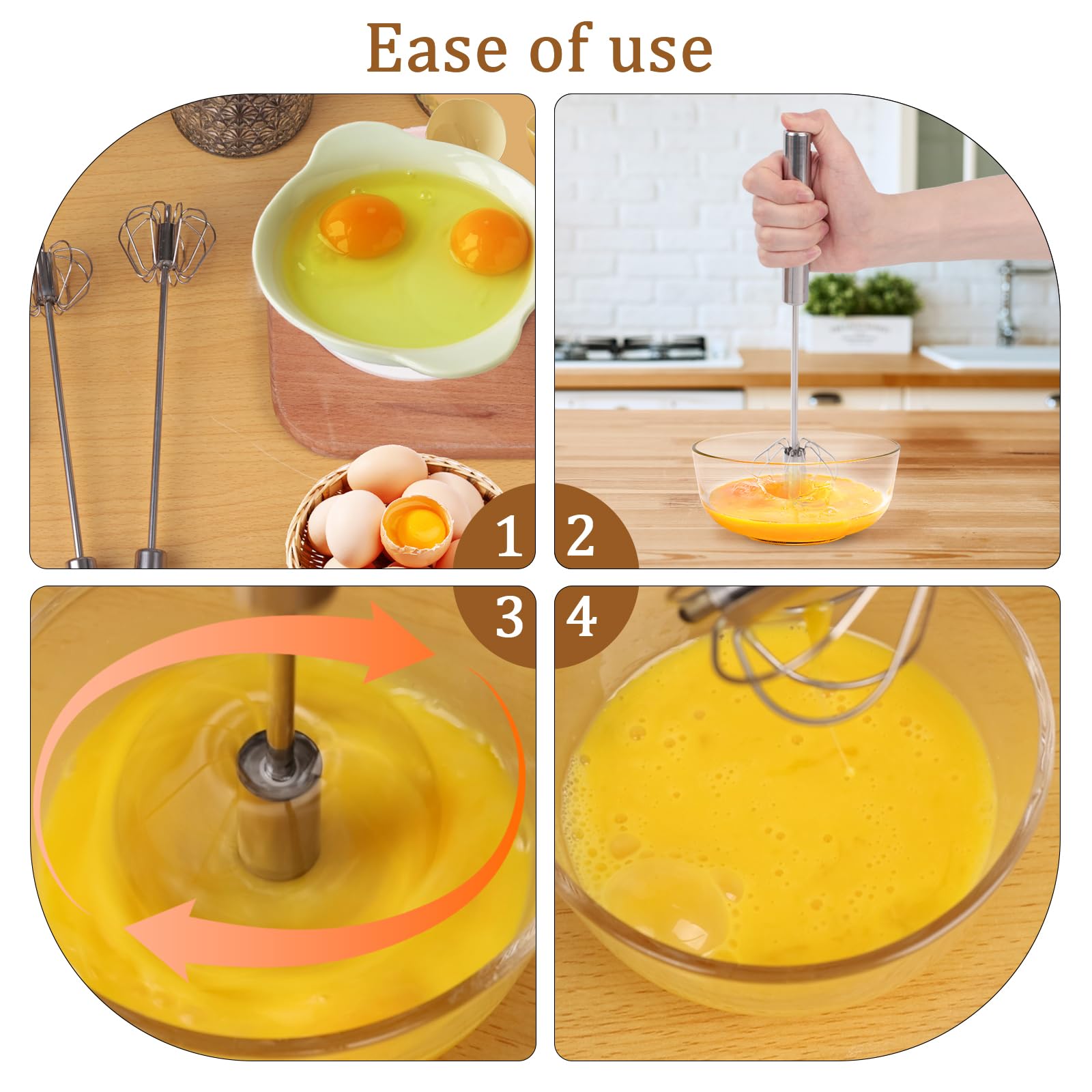 Snapklik.com : HANSGO Stainless Steel Semi-Automatic Whisk, Hand Mixer ...