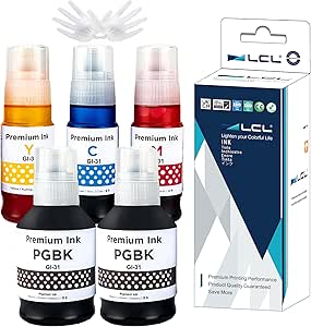 Amazon.co.jp: LCL Canon用 キャノン用 GI-31 GI-31PGBK GI-31BK GI-31C GI-31M GI-31Y (5パック 2BK 顔料 135ML C ...