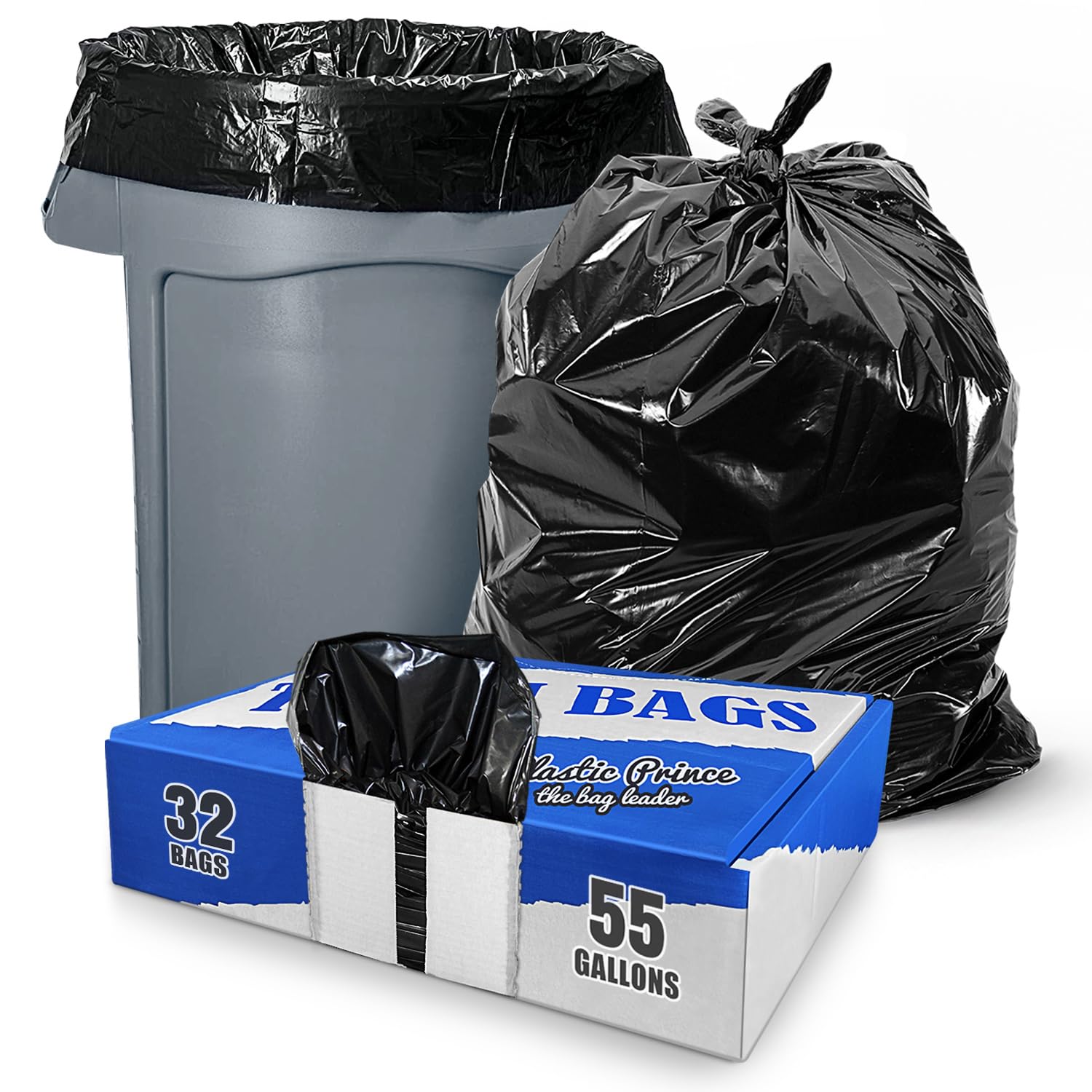 Amazon.com: (32 Pack) 55 Gallon Trash Bags for Round and Square ...