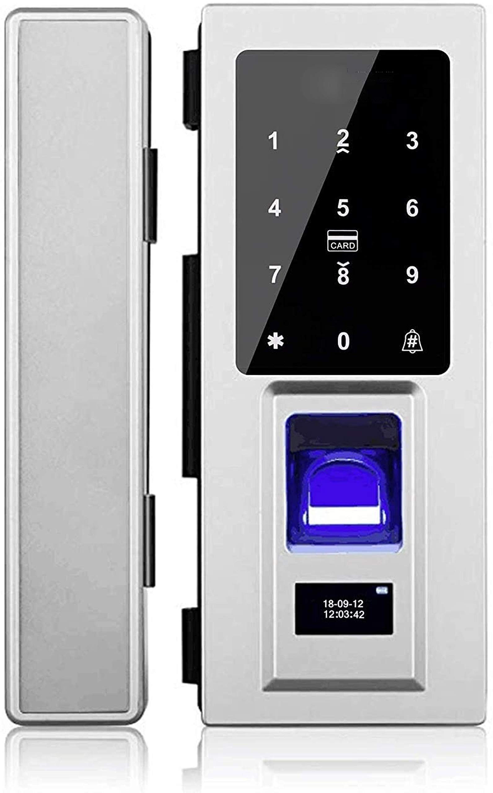 Buy No Drill Security Biometric Fingerprint Glass Door Lock Pas with IC ...