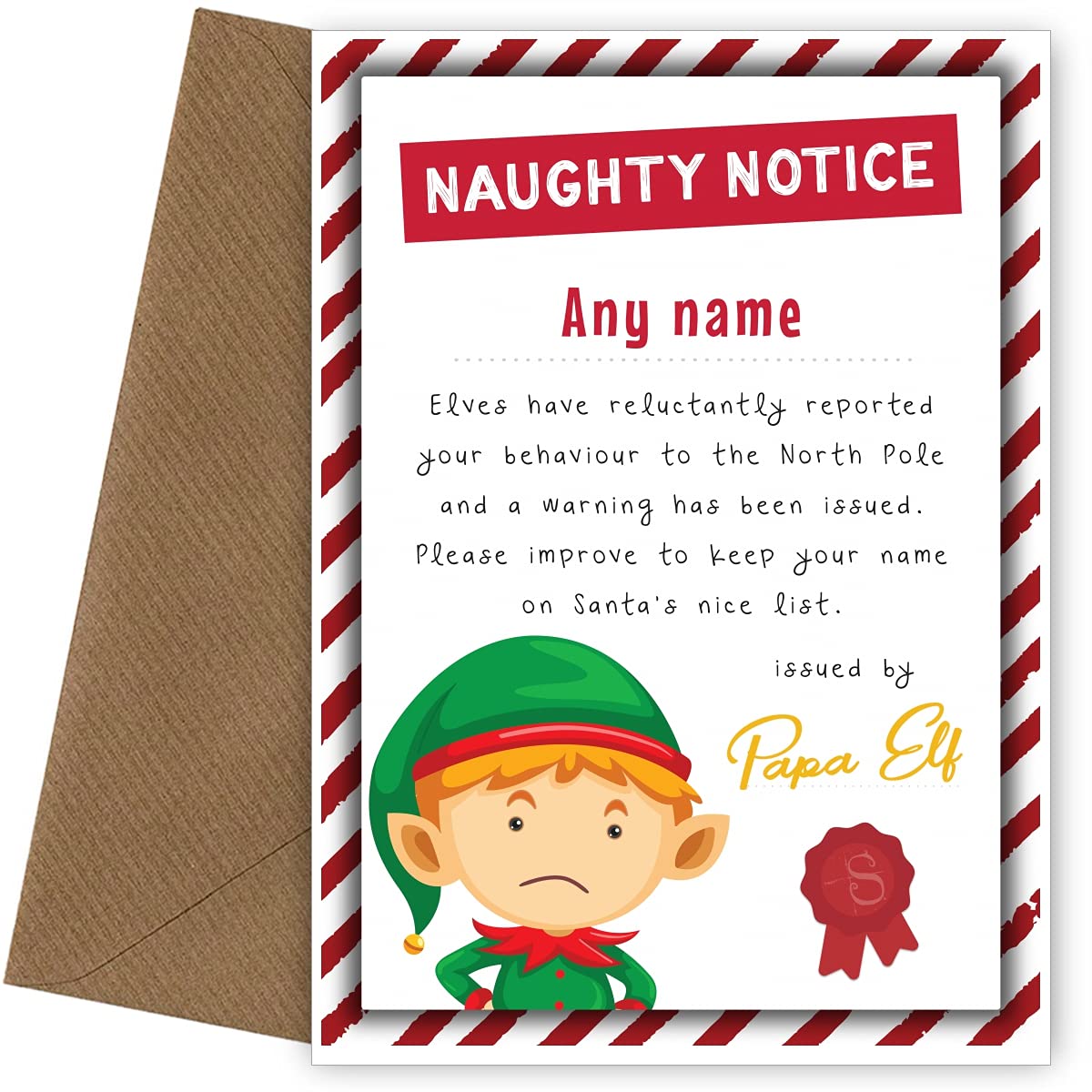 Buy Personalised Elf Report Card for Kids - Naughty List / Notice ...