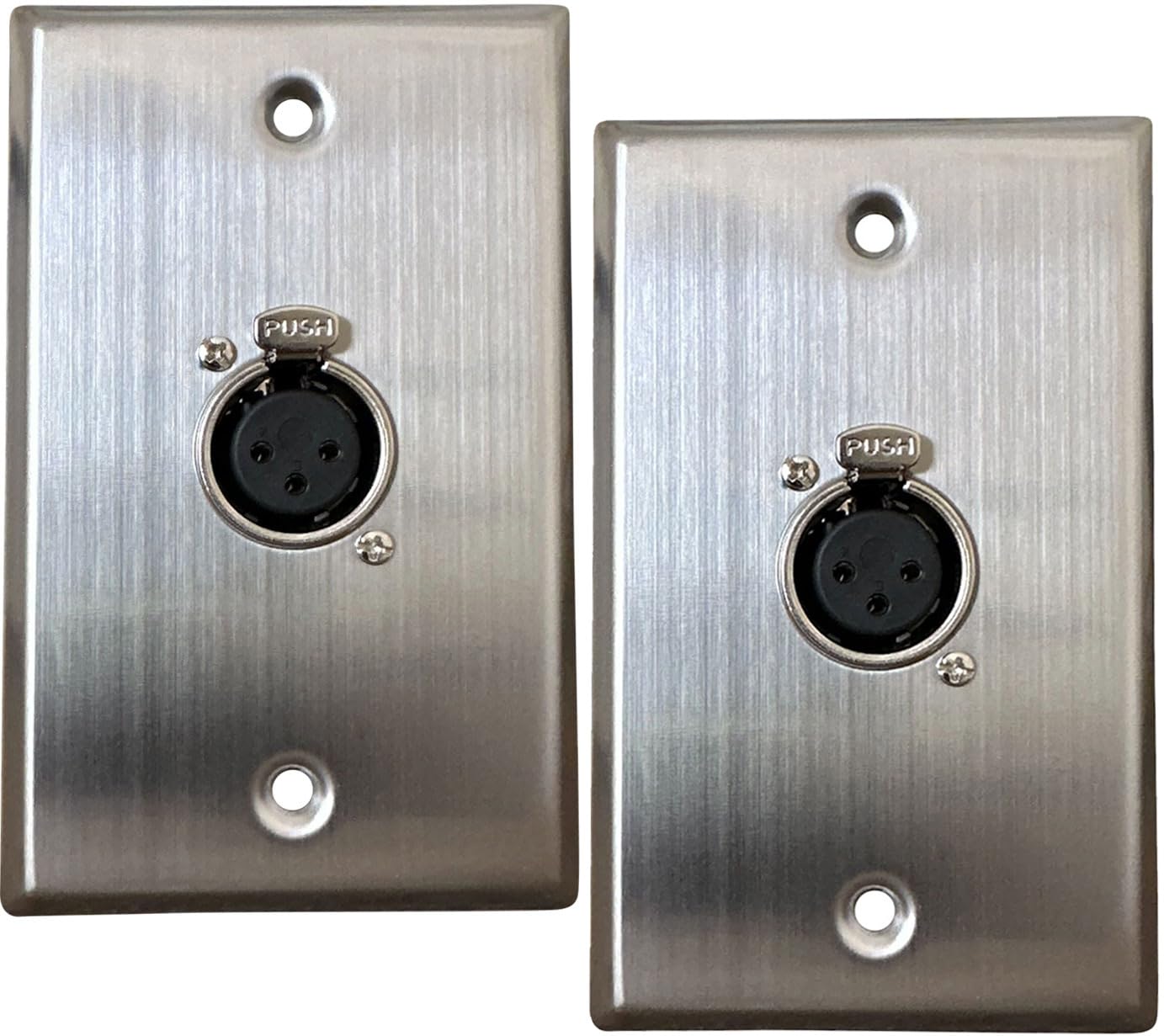 DIYTECH XLR Wall Plate, XLR Plugs and Plates, Includes Two 3-pin Single ...
