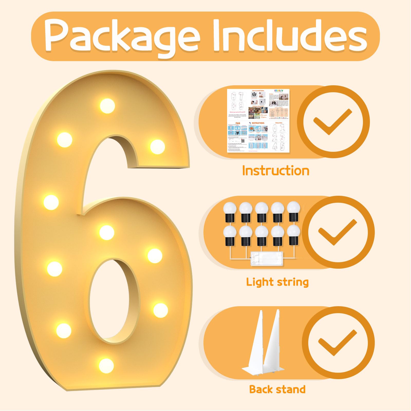 Snapklik.com : Marquee Numbers 4 Feet Tall Large Light Up Numbers 6th ...