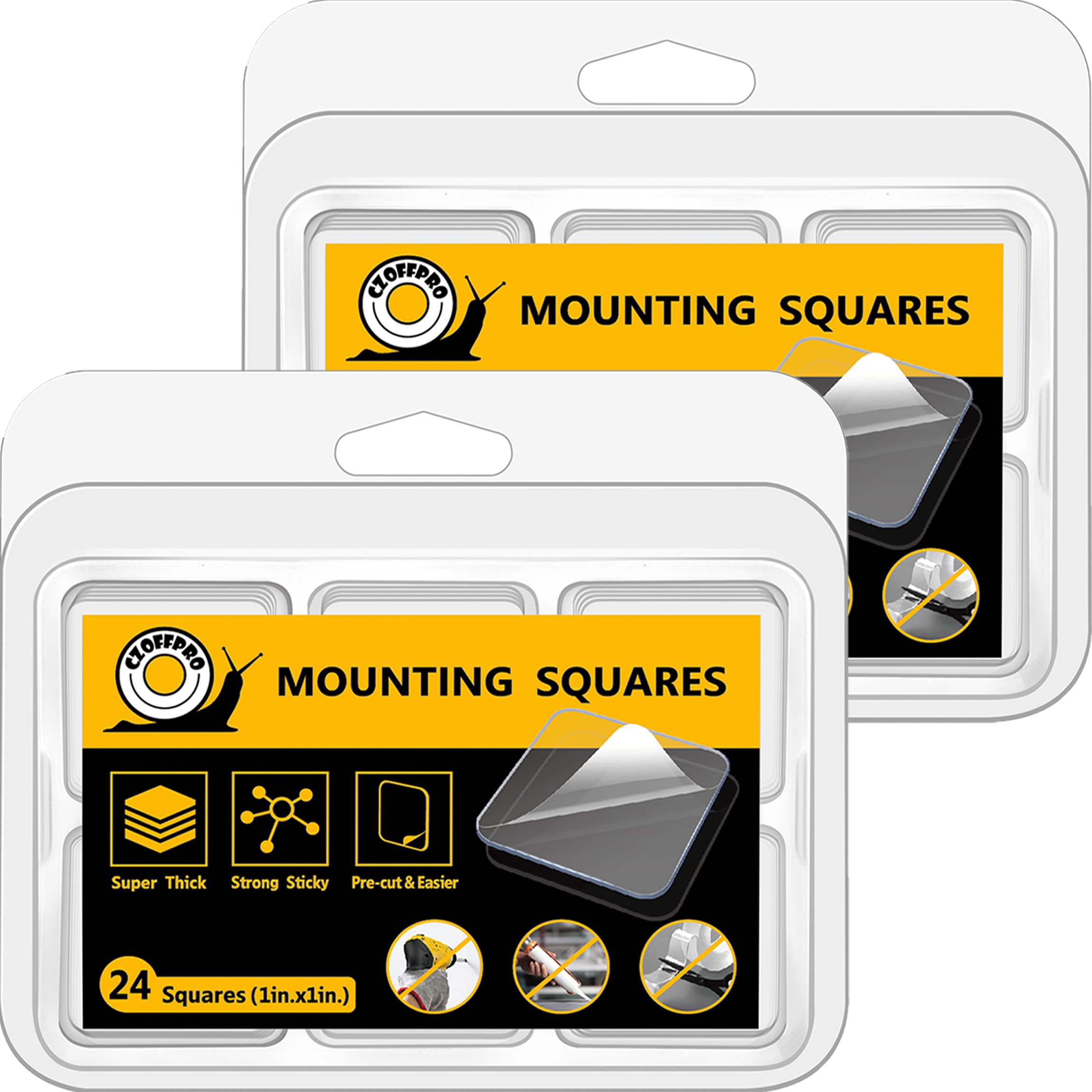 Snapklik.com : CZoffpro Pre-Cut Mounting Squares For Walls Clear ...