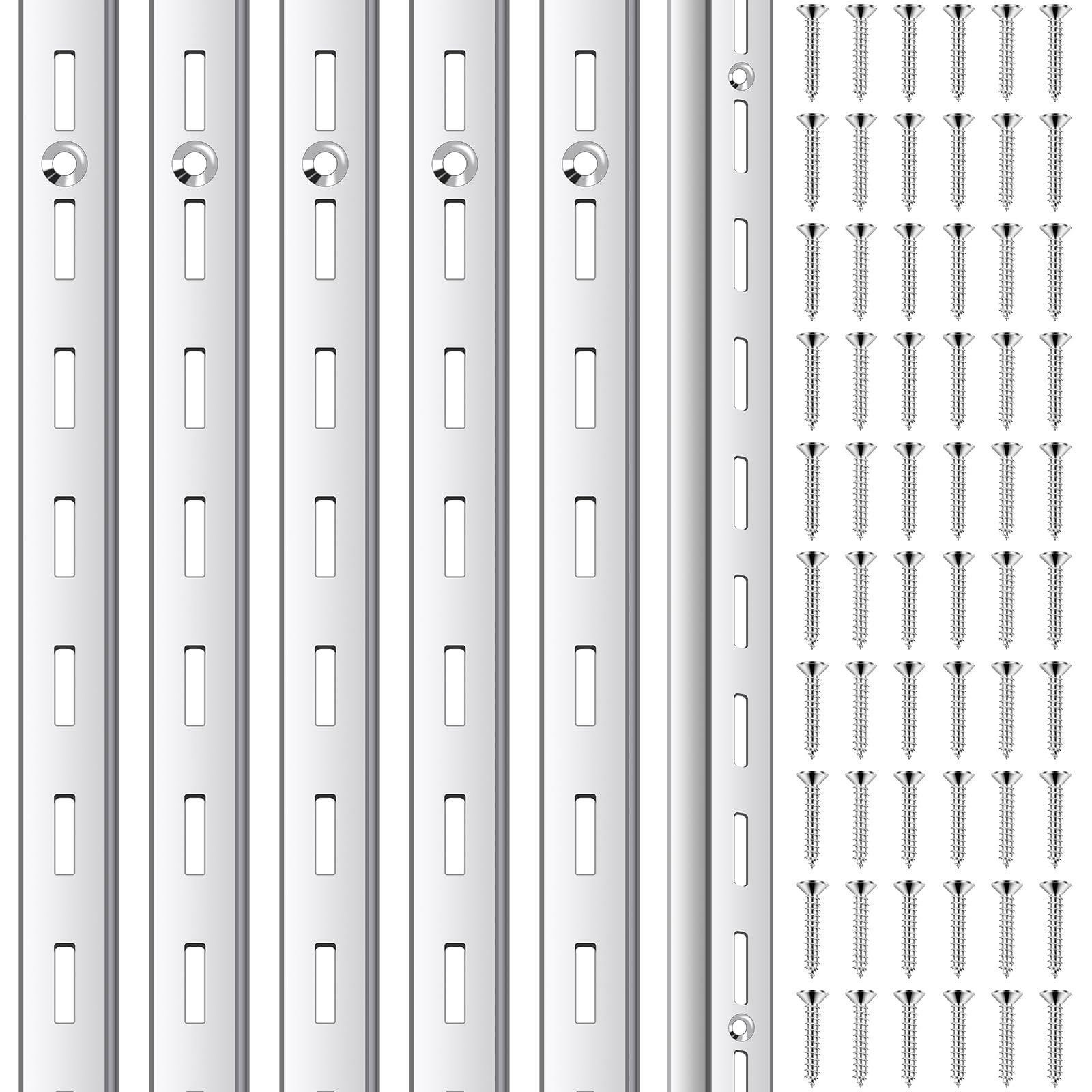 Amazon.com: 6 Pcs Single Track Shelving System 36 Inch Shelf Rail ...