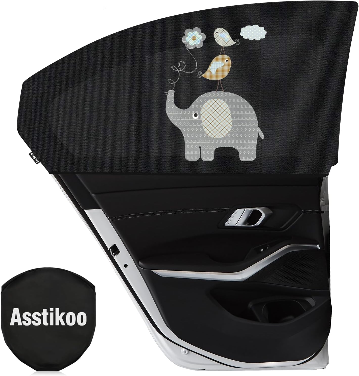 Car Rear Children's Window Shades for Baby (Pack of Two) - Stretchable ...