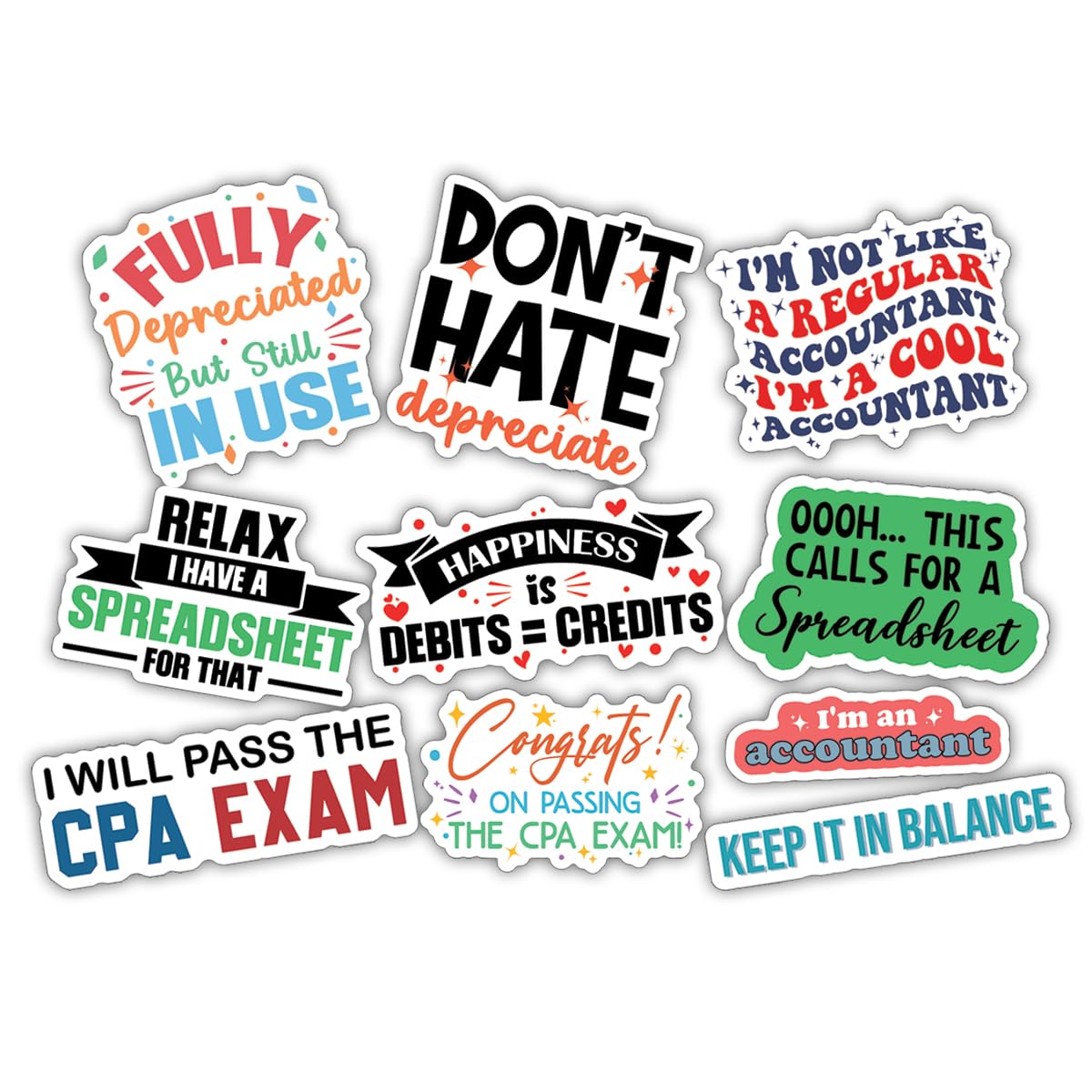 Amazon.com: (10pcs) Accountant Stickers Accounting Stickers Funny ...