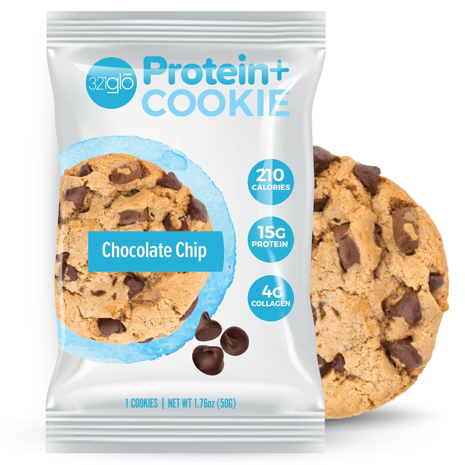Amazon.com : 321glo Protein+ Cookies | High Protein, Soft Baked Cookie with Collagen | 15g ...