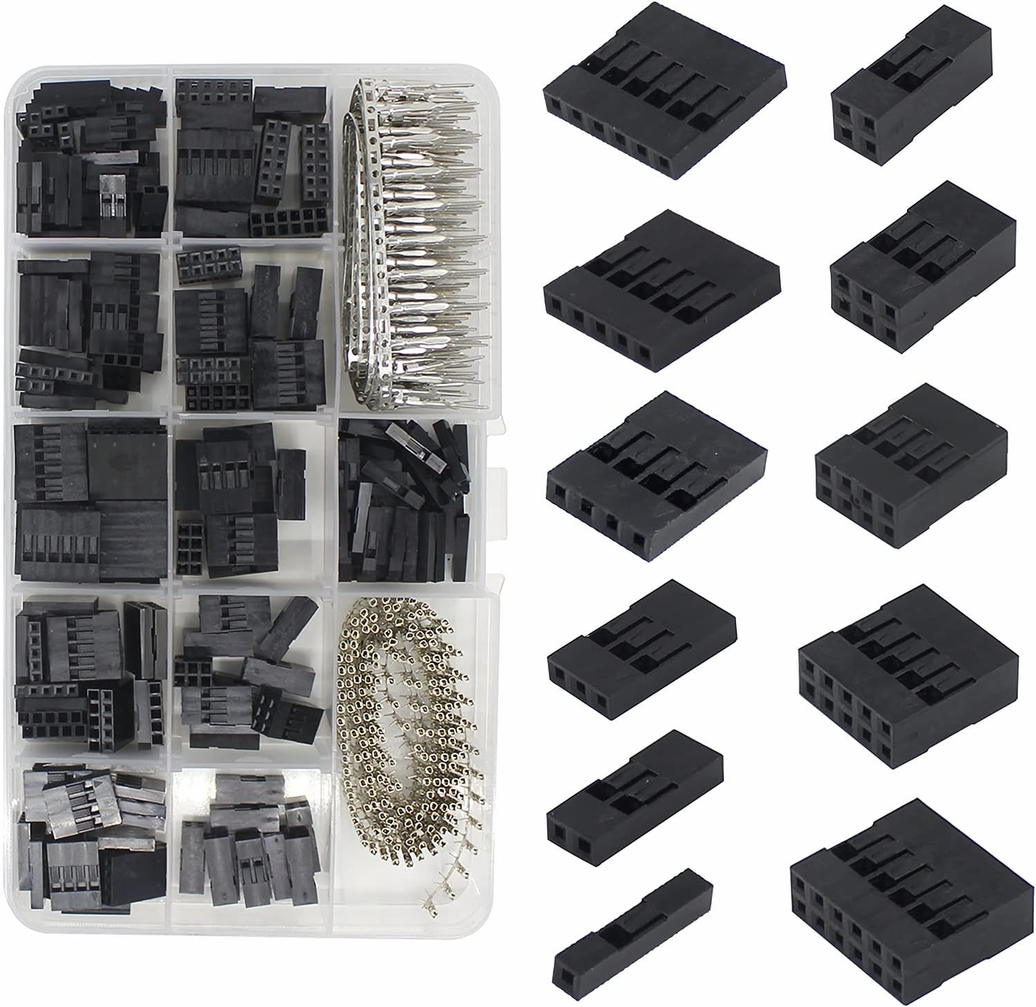 Amazon.com: 620pcs JST SM Connector Kit, 1/2 X (1/2/3/4/5/6) Pin 2.54mm Pitch Connectors Housing ...