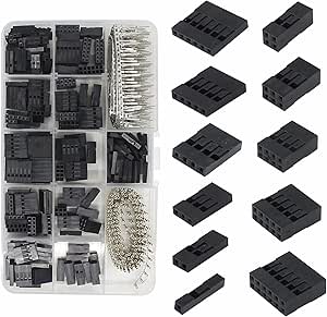 310pcs JST SM Connector Kit, 1/2/3/4/5/6/8 Pin 2.54mm Pitch Connectors Housing + Male / Female ...