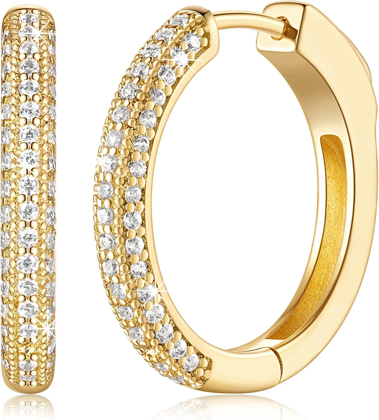 Amazon.com: BEAUSPA 14K Gold Hoop Earrings Gold Earrings For Women ...