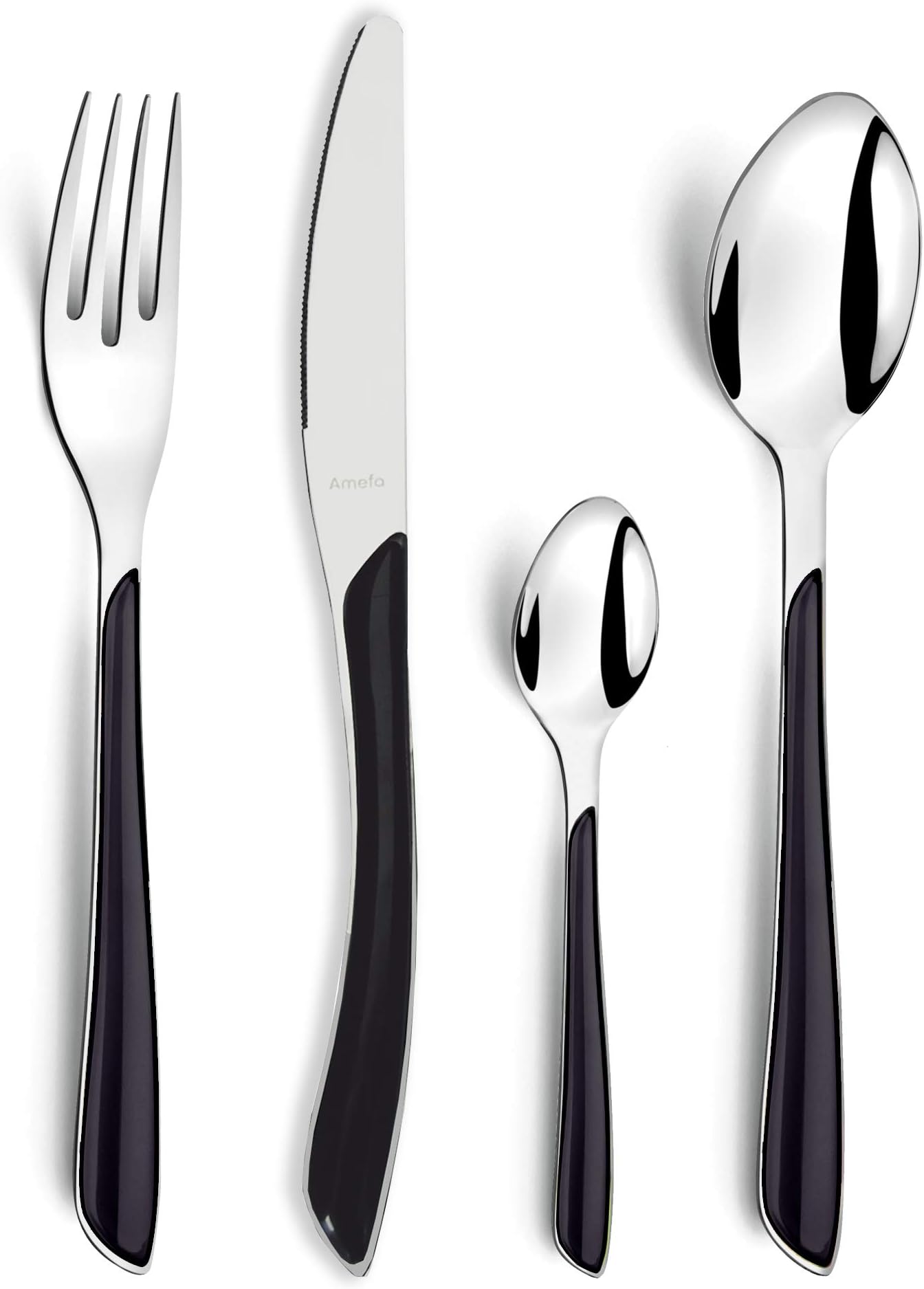 EXZACT Cutlery Set 24pcs Stainless Steel - with Rivet Craft handles ...