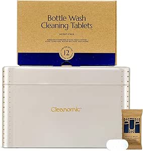 Amazon.com: CLEANOMIC Bottle Wash Cleaning Tablets and Tablet Tin ...