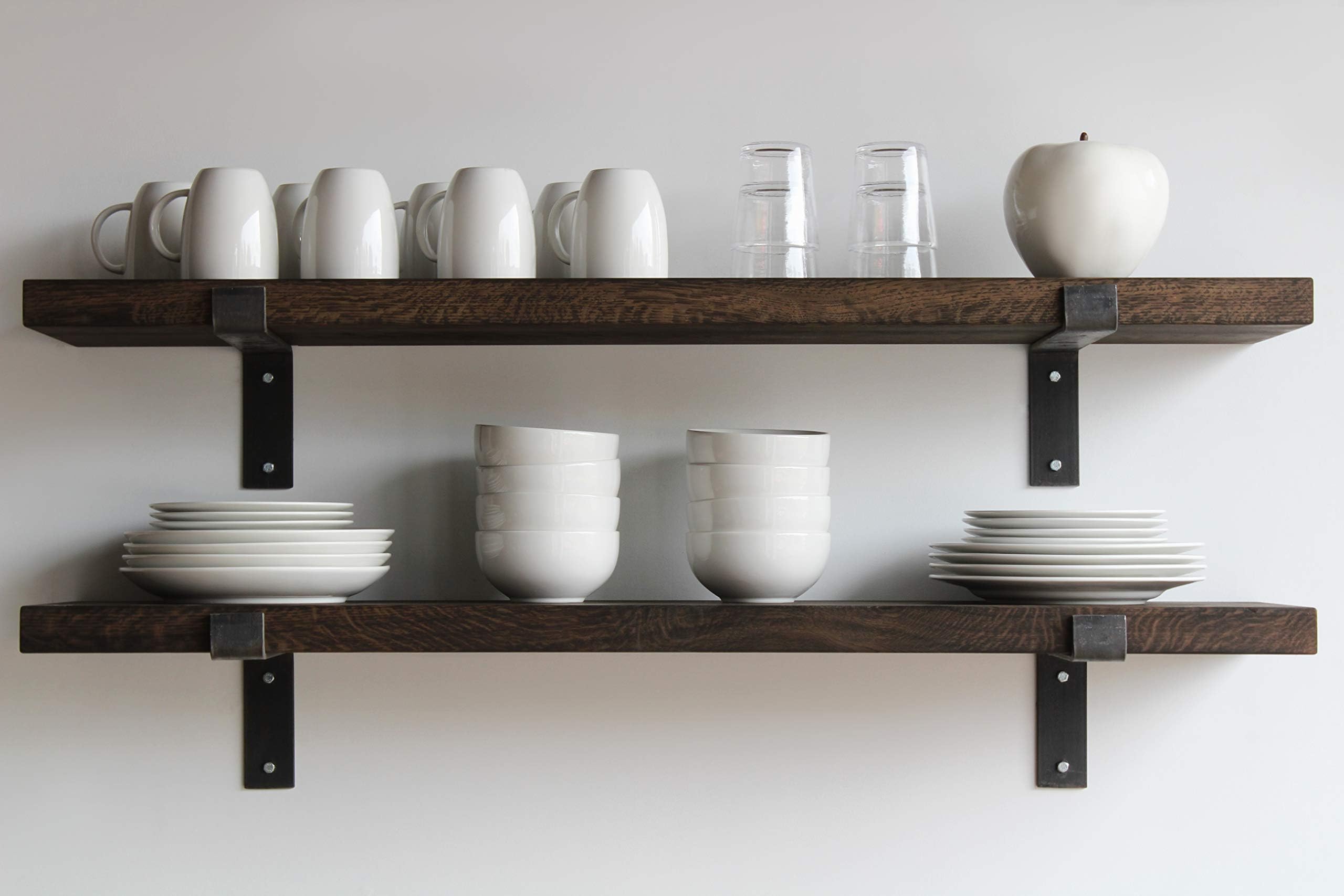 Amazon.com: Urban Legacy Deep Shelves | White Oak Hardwood with Torched ...