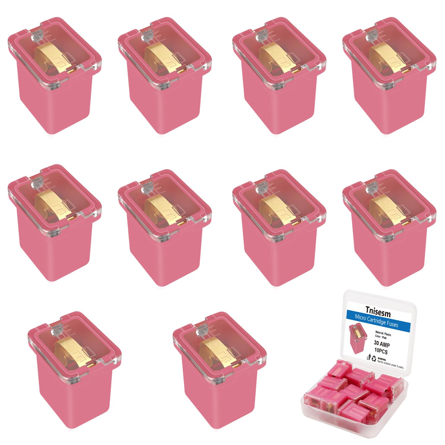 Amazon.com: Tnisesm 10 Pack 30 Amp Micro Cartridge Fuses Micro Fuse FMM ...