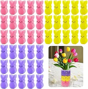 Amazon.com: Nfvjfxz 45 PCS Easter Peeps Sponge Bunnies Vase Filler Set ...