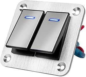 Azonee Waterproof Toggle Switch Panel – 2 Gang Aluminum Toggle Switch ...